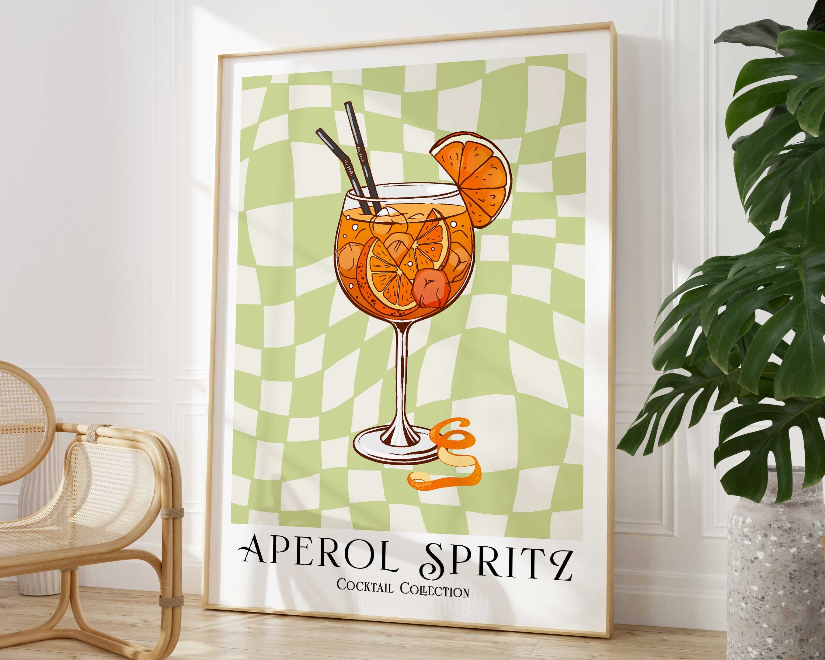 POSTER Aperol Spritz Cocktail Print, Colourful Bar Cart Gallery Wall ...