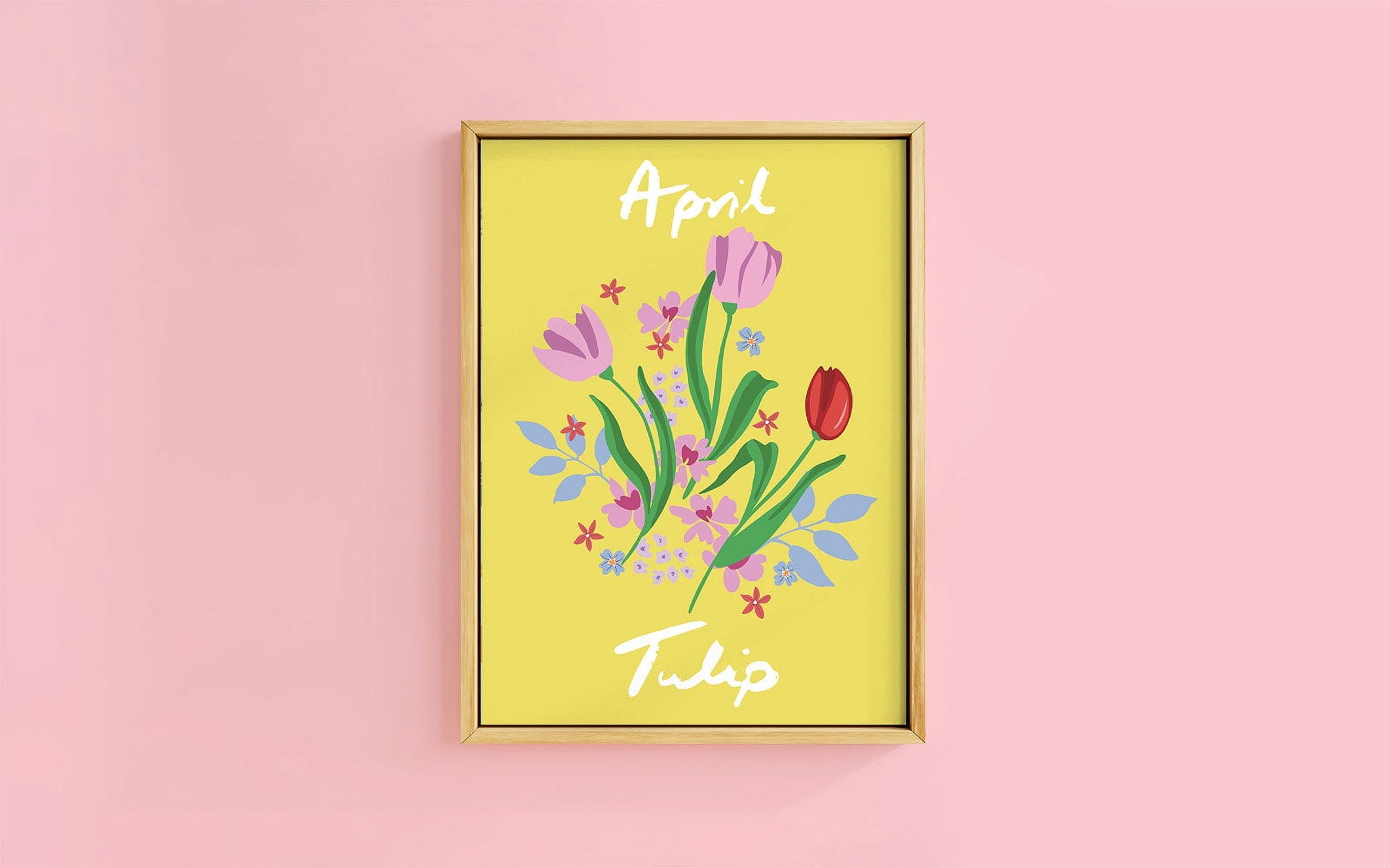 POSTER April Zodiac Birth Flower Tulip Floral Art Print | Gift Home ...