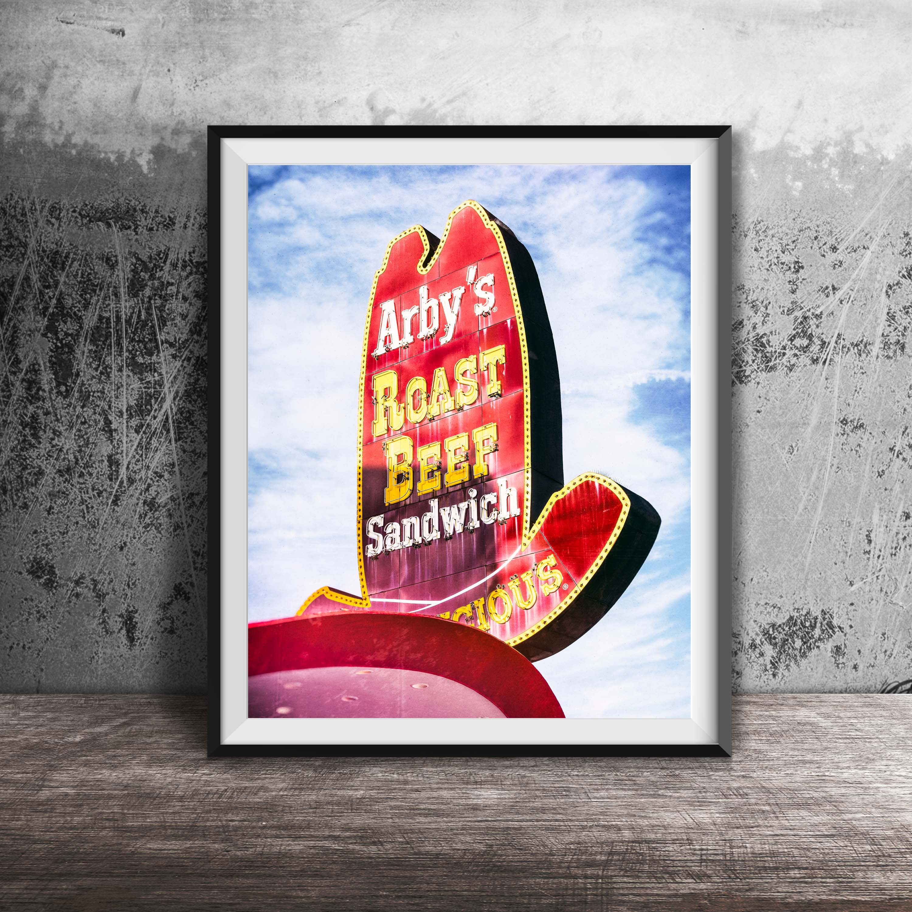 POSTER Arby's Roast Beef Neon Sign Wall Art - Fast Food Sign ...