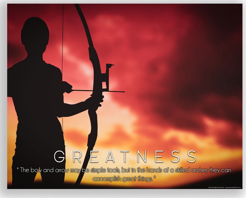POSTER Archery Bow Target Girls Boys Motivational Quotes Poster-12x18 ...