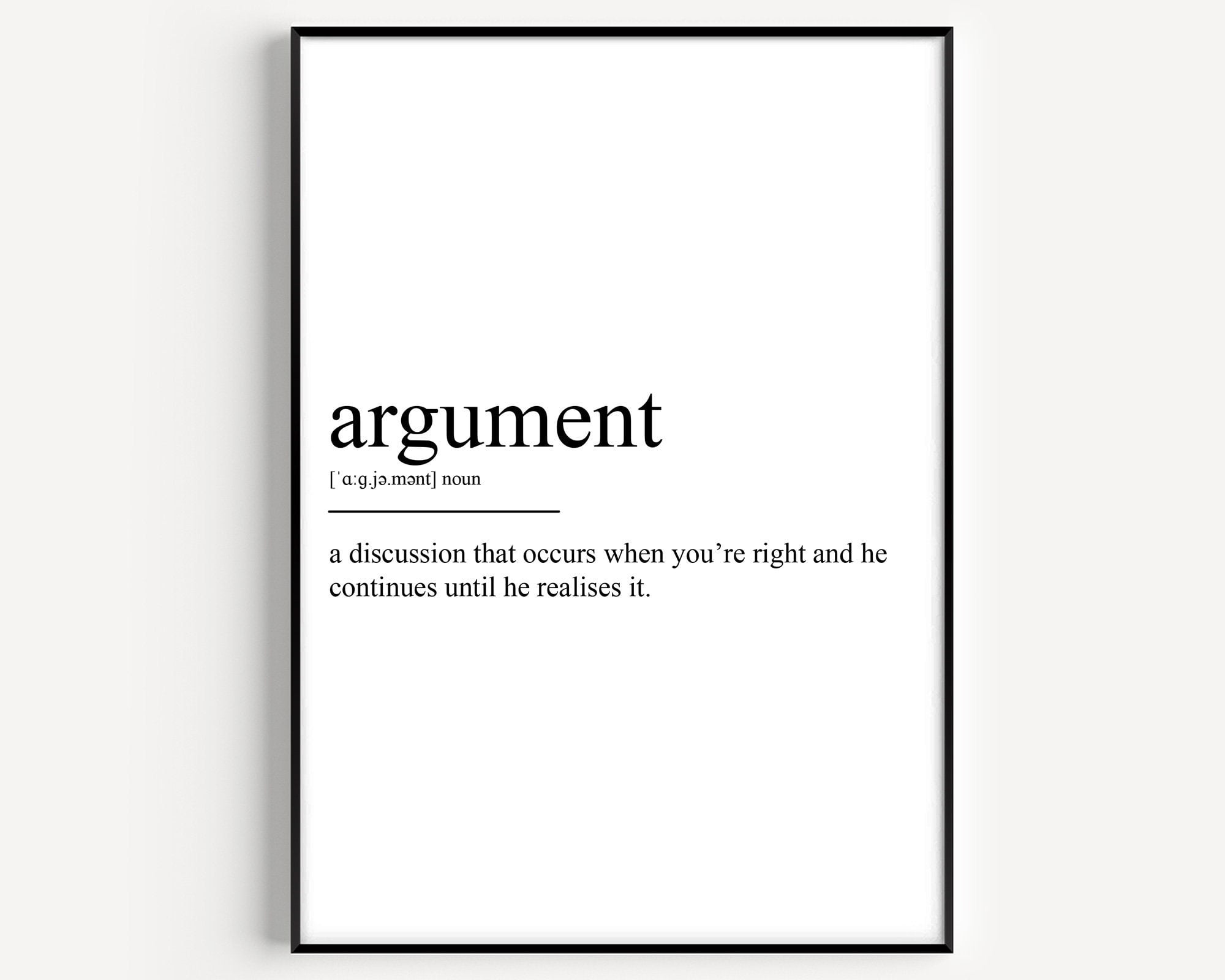 POSTER Argument Definition Print-UNFRAMED - Walmart.com