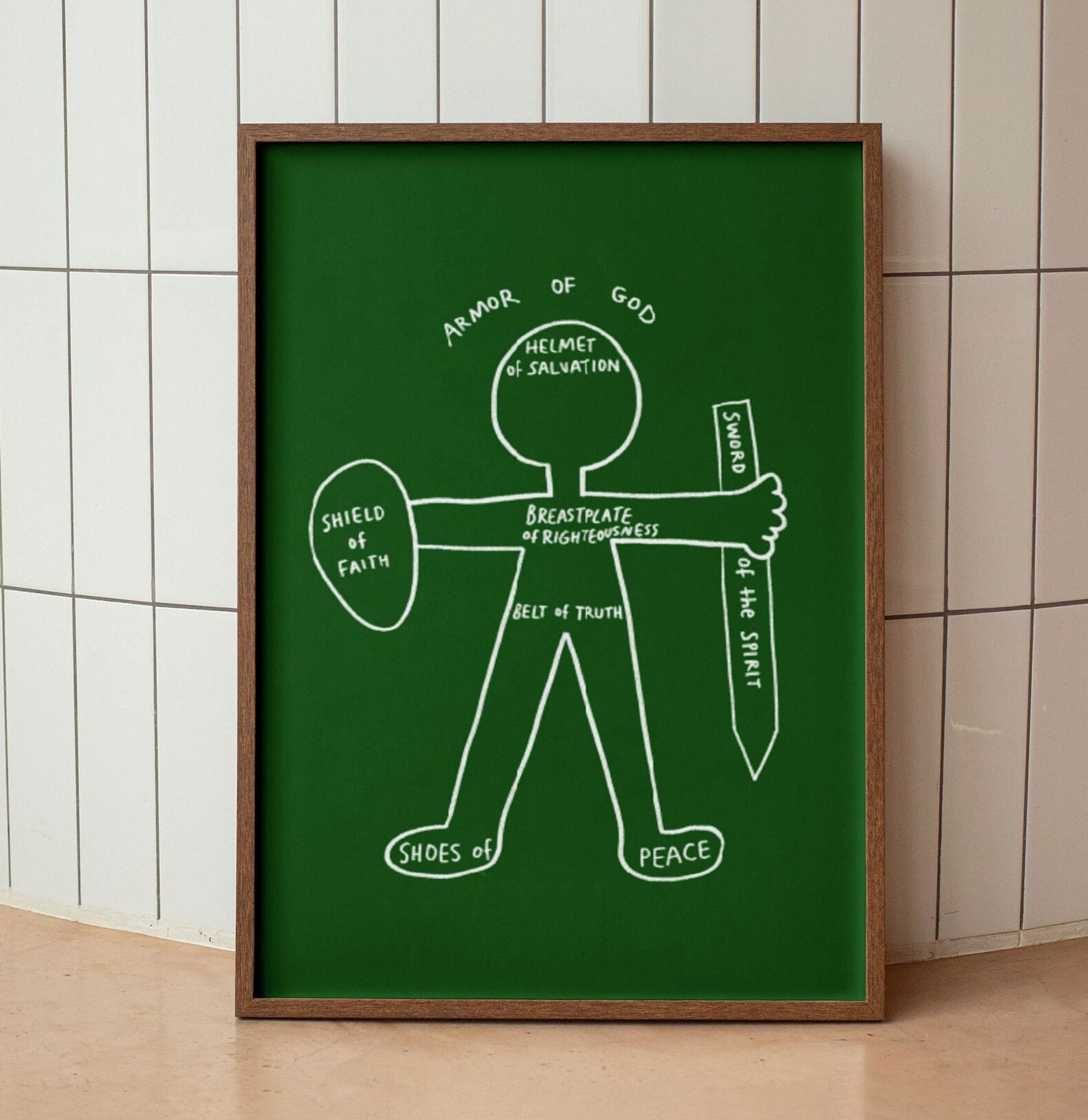 POSTER Armor of God Aesthetic Christian Wall Art, Ephesians 6 Modern ...