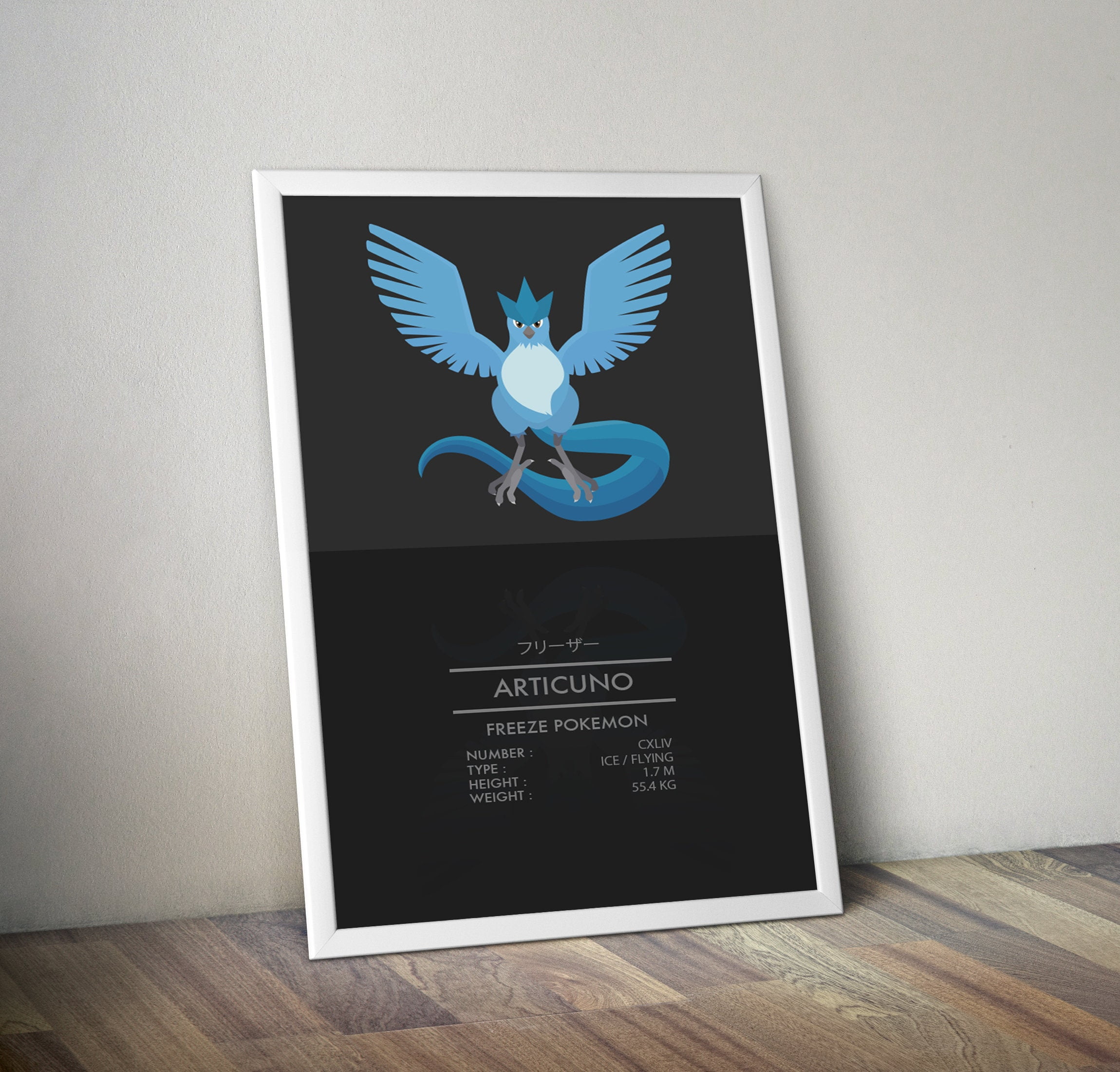 POSTER Articuno Pokemon Poster Articuno Pokemon Decor Pokemon Wall Art ...