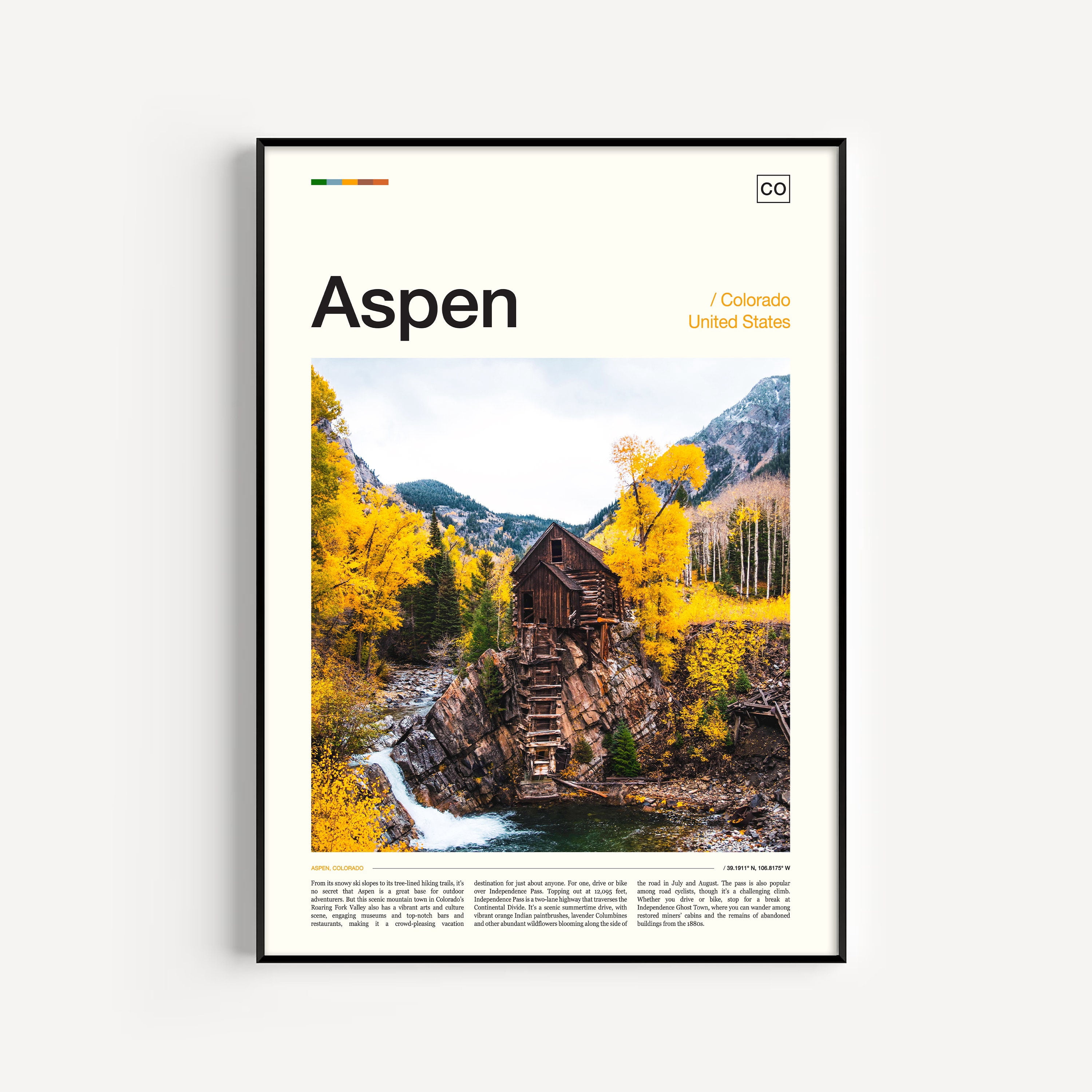 POSTER Aspen Print, Aspen Poster, Aspen Wall Art, Aspen Art Print ...