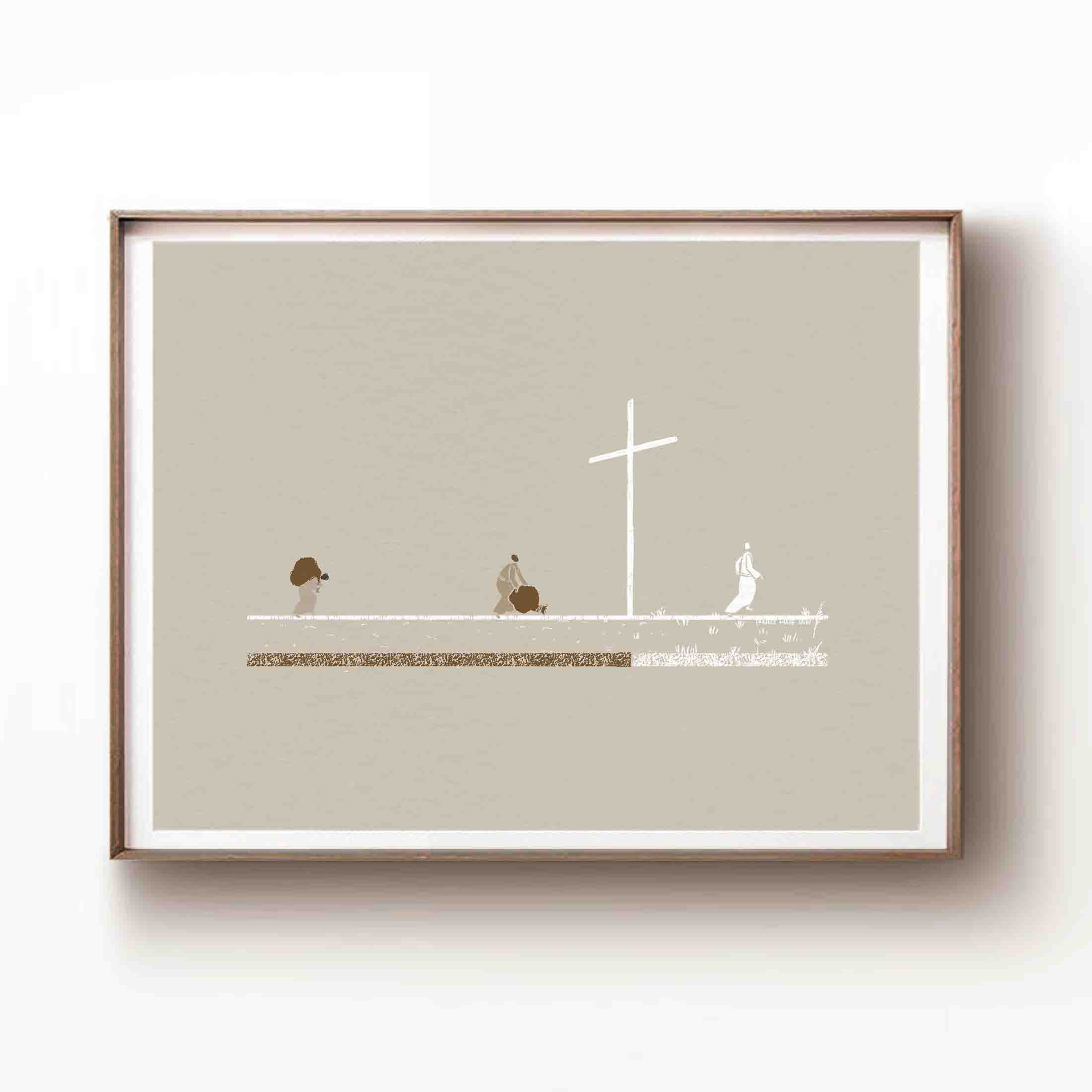 POSTER At the Cross Lay it down Bible Art Modern Christian Bible Verse ...