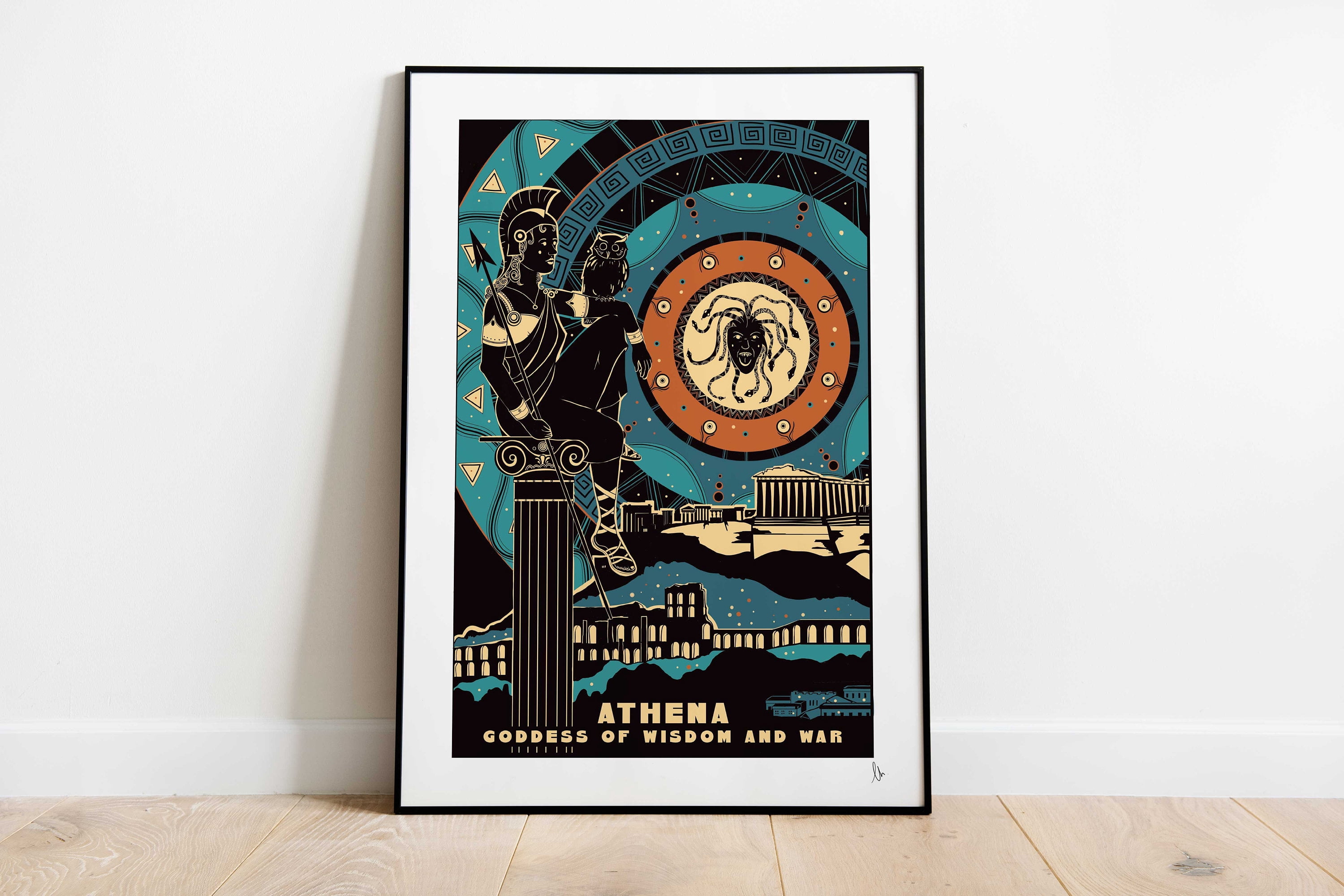 Poster Athena, Goddess of Wisdom and War Mythology Print, Greek ...
