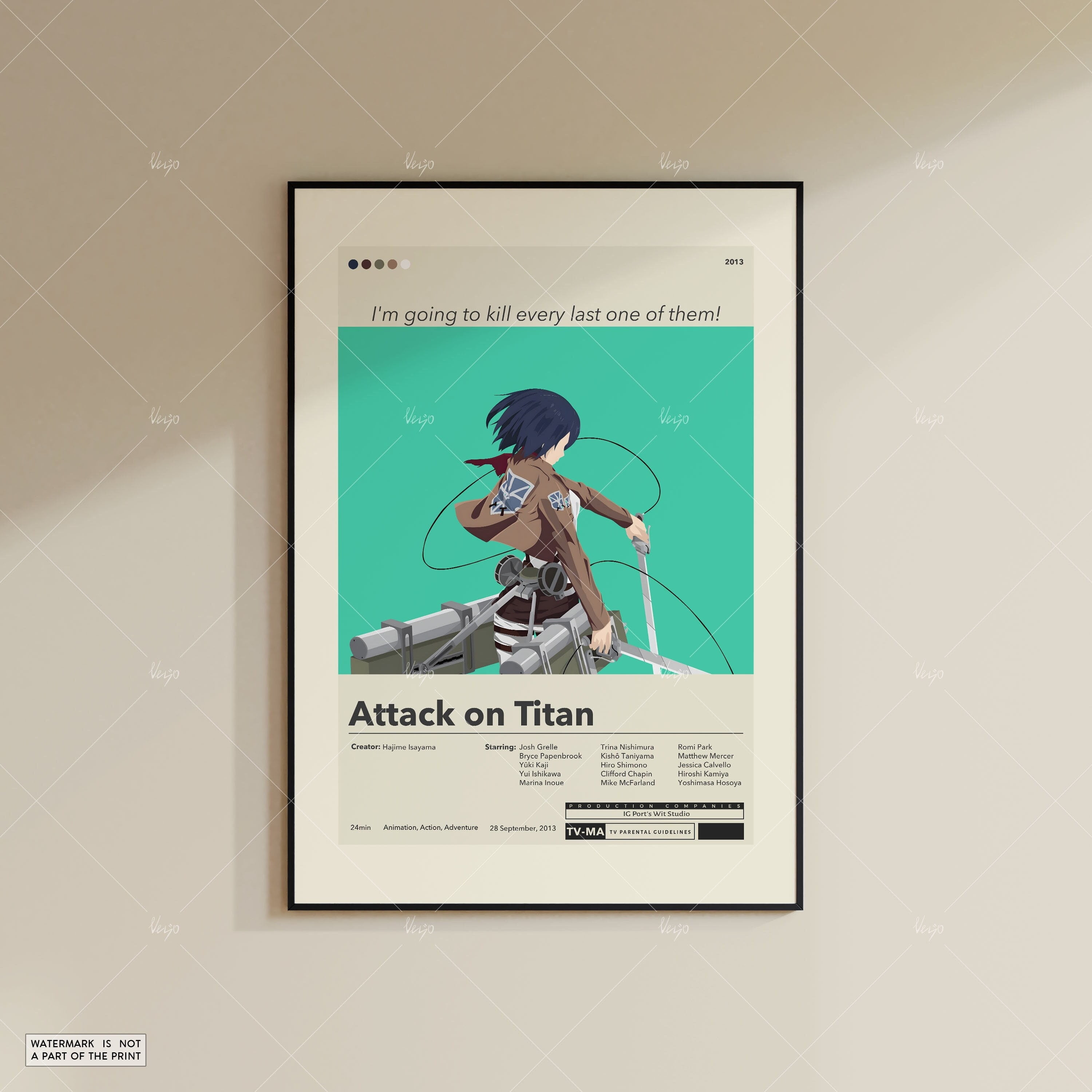 POSTER Attack on Titan Poster | Hajime Isayama | Minimalist Movie ...