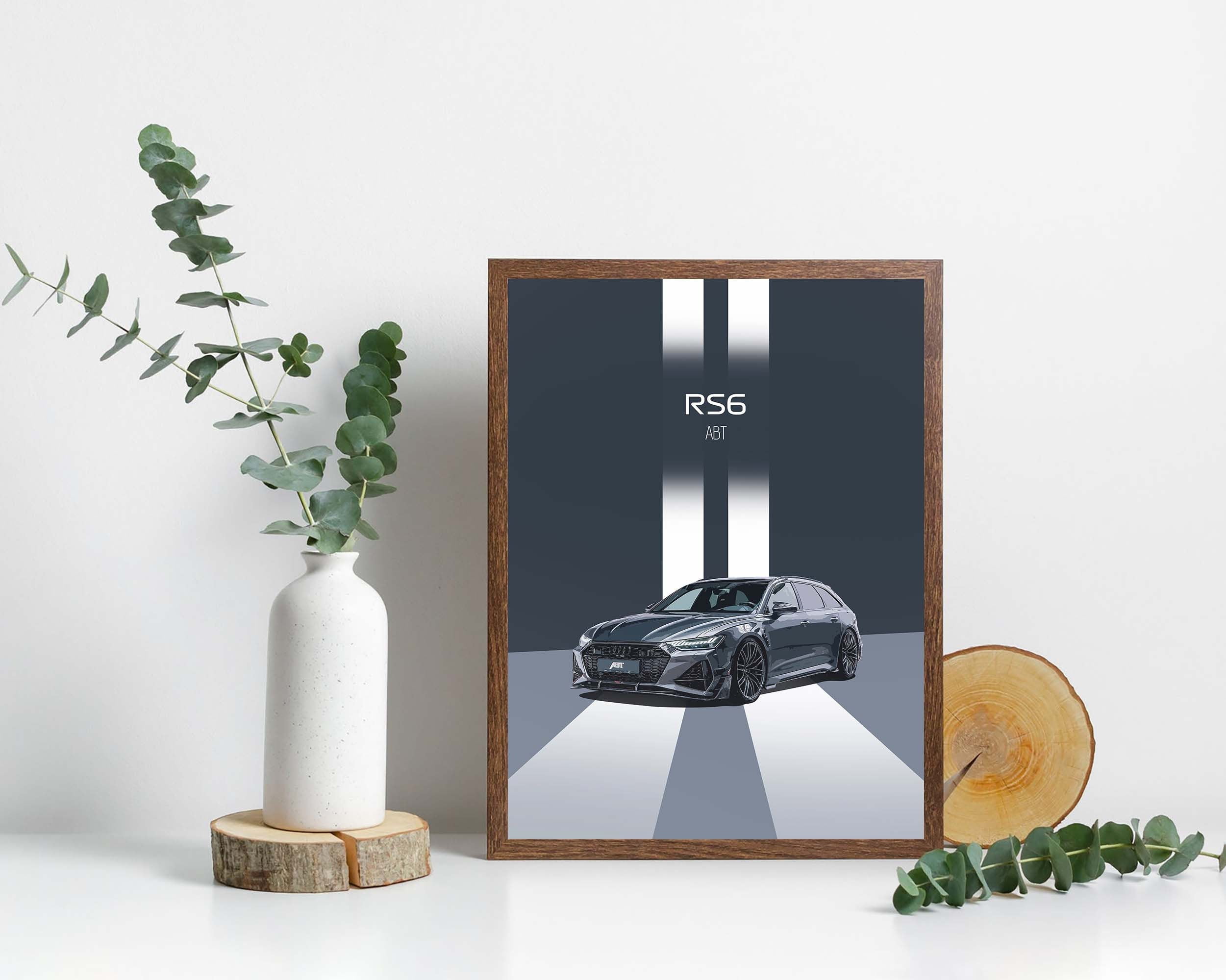 POSTER Audi RS6 poster, Audi RS6 ABT wall art, Audi car posters, sports ...