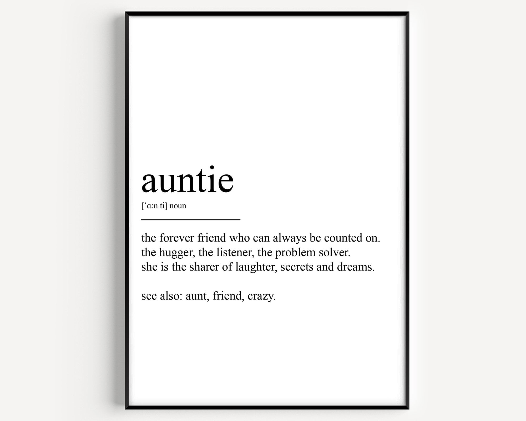 POSTER Auntie Definition Print-UNFRAMED - Walmart.com