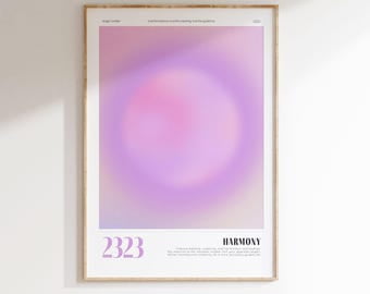 POSTER Aura Poster, Angel Number 2323 Art Print, Bedroom Wall ...