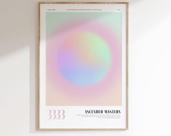 POSTER Aura Poster, Angel Number 3333 Art Print, Bedroom Wall ...