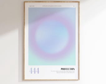 POSTER Aura Poster, Angel Number 444 Art Print, Bedroom Wall Decoration ...