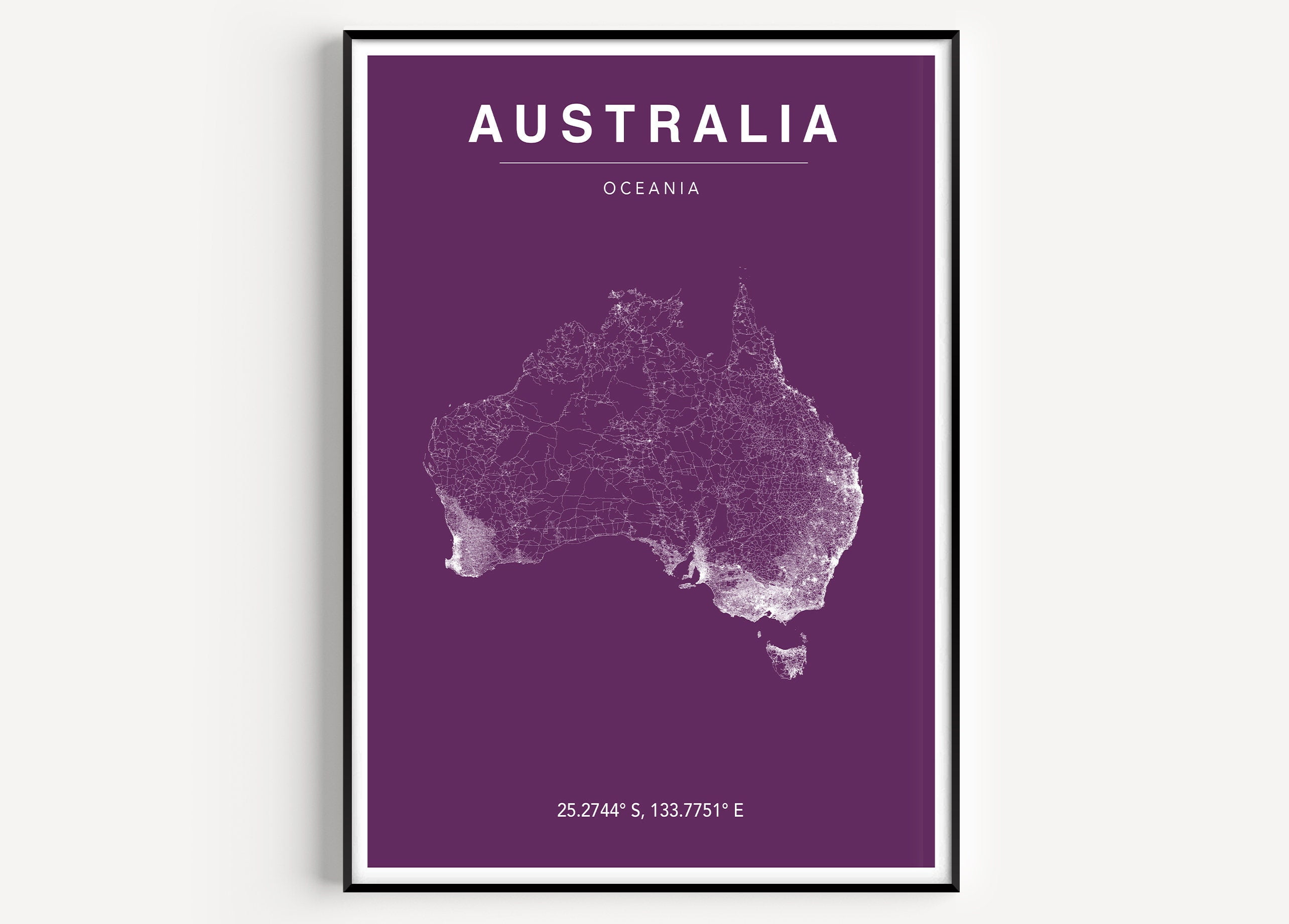 POSTER Australia Map Print, Australia Map Poster, Colour Australia Map ...