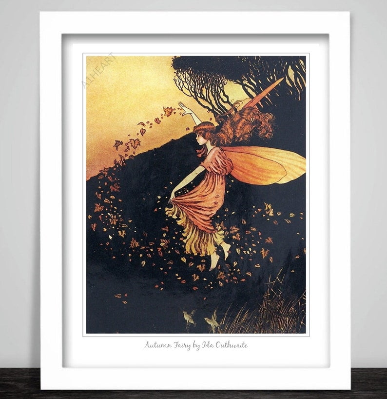 POSTER Autumn Fairy by Ida Outhwaite poster print. Cute Sweet Fairies ...