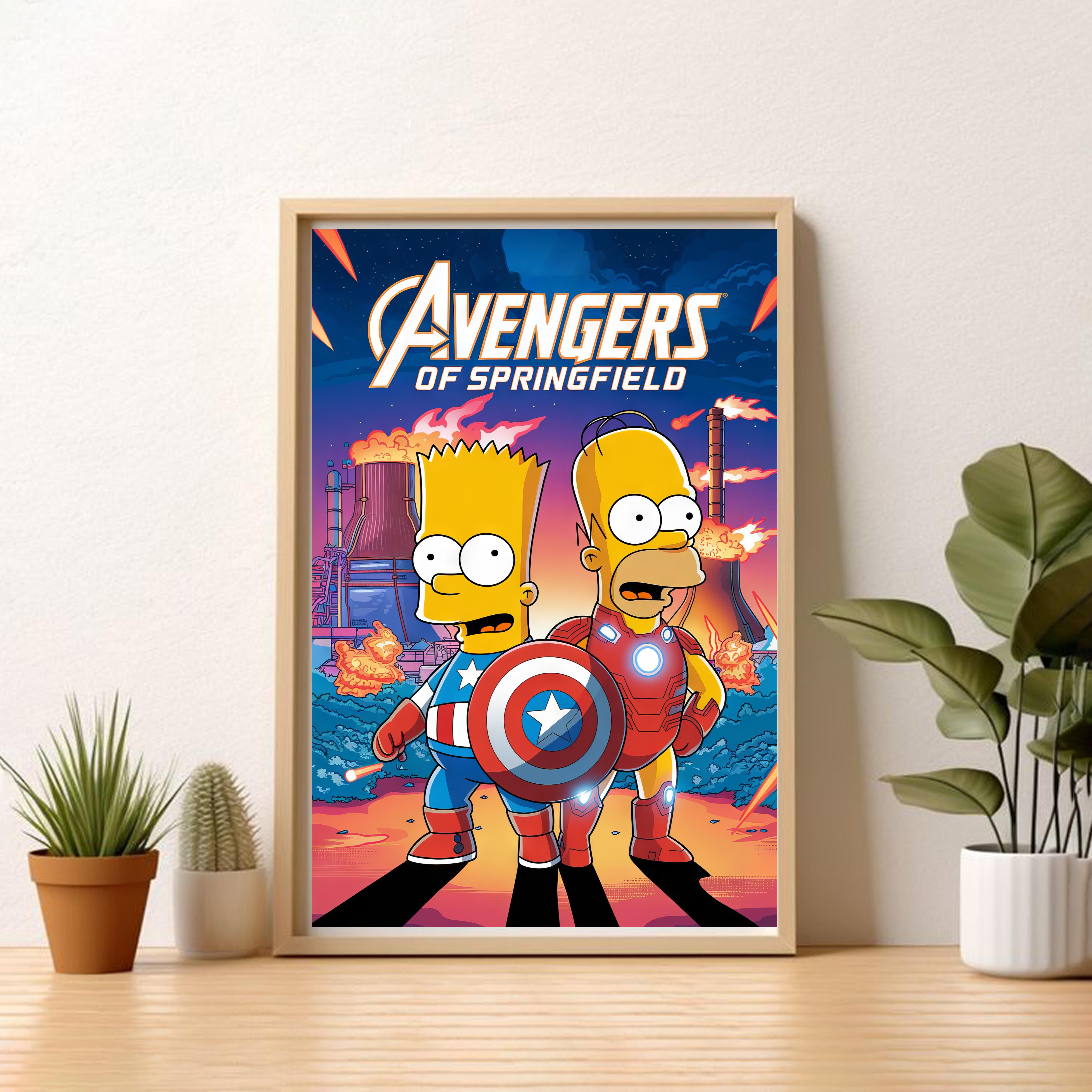 POSTER Avengers of Springfield Poster - Bart and Homer Simpson as ...