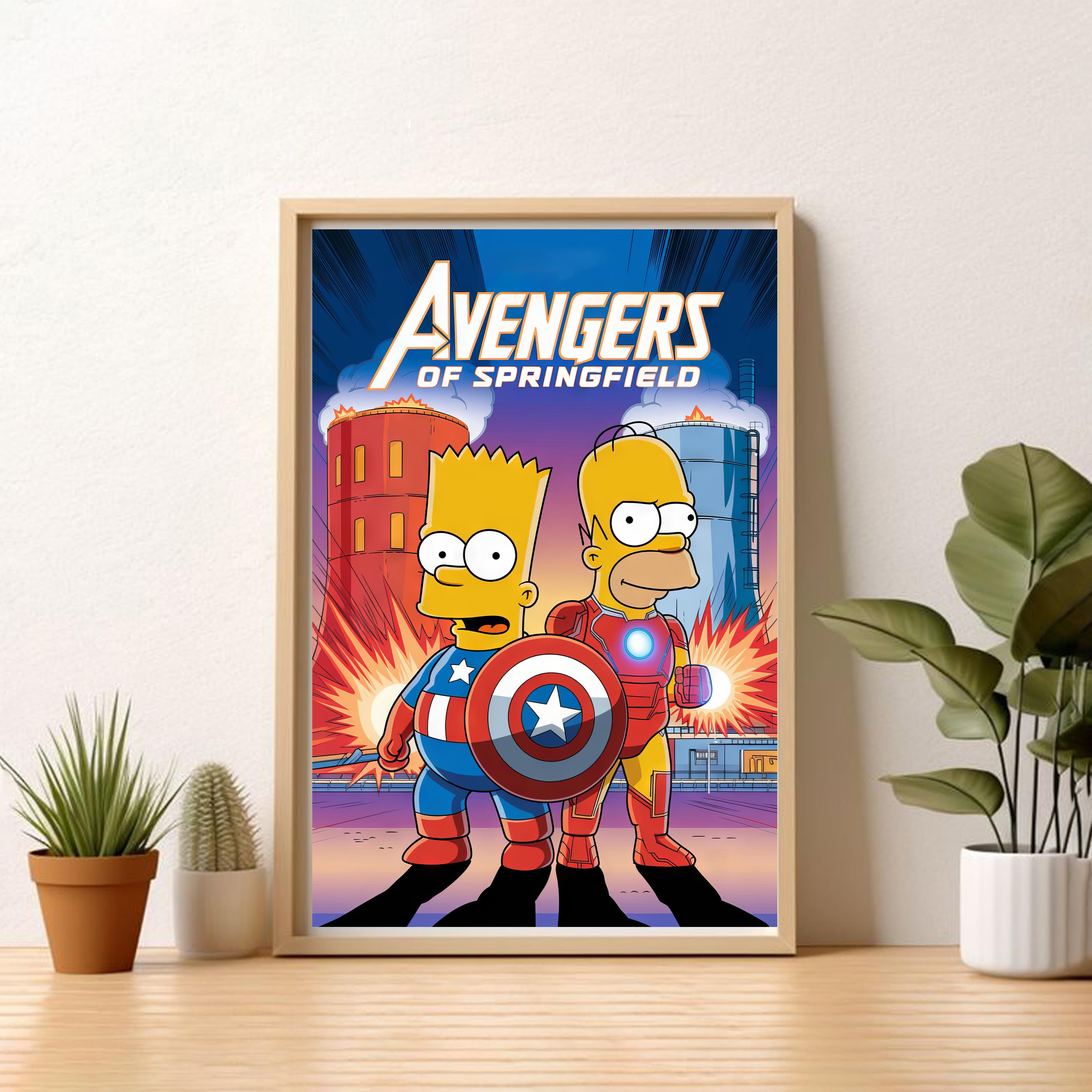 POSTER Avengers of Springfield Poster - Bart and Homer Simpson as ...
