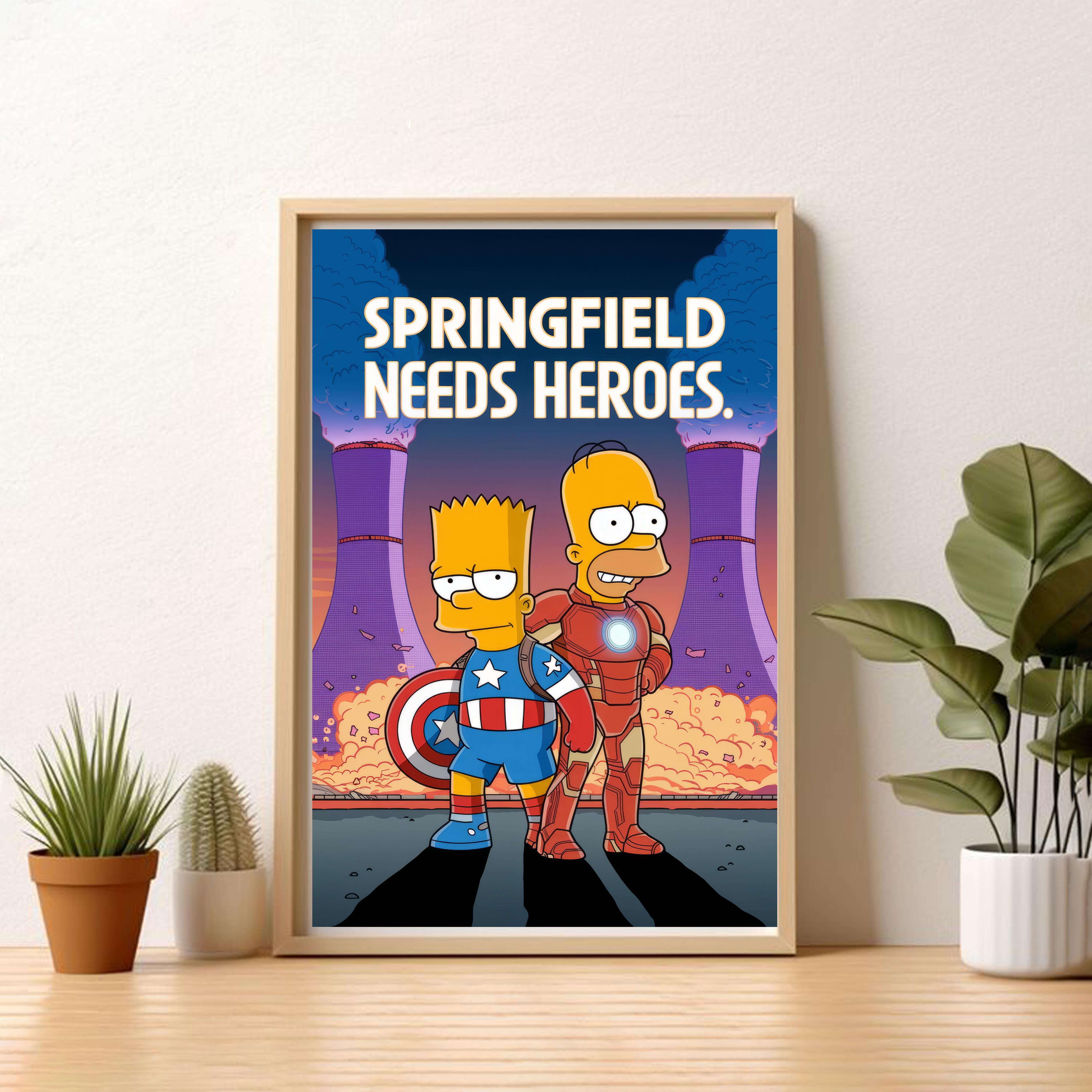 POSTER Avengers of Springfield Poster - Bart and Homer Simpson as ...