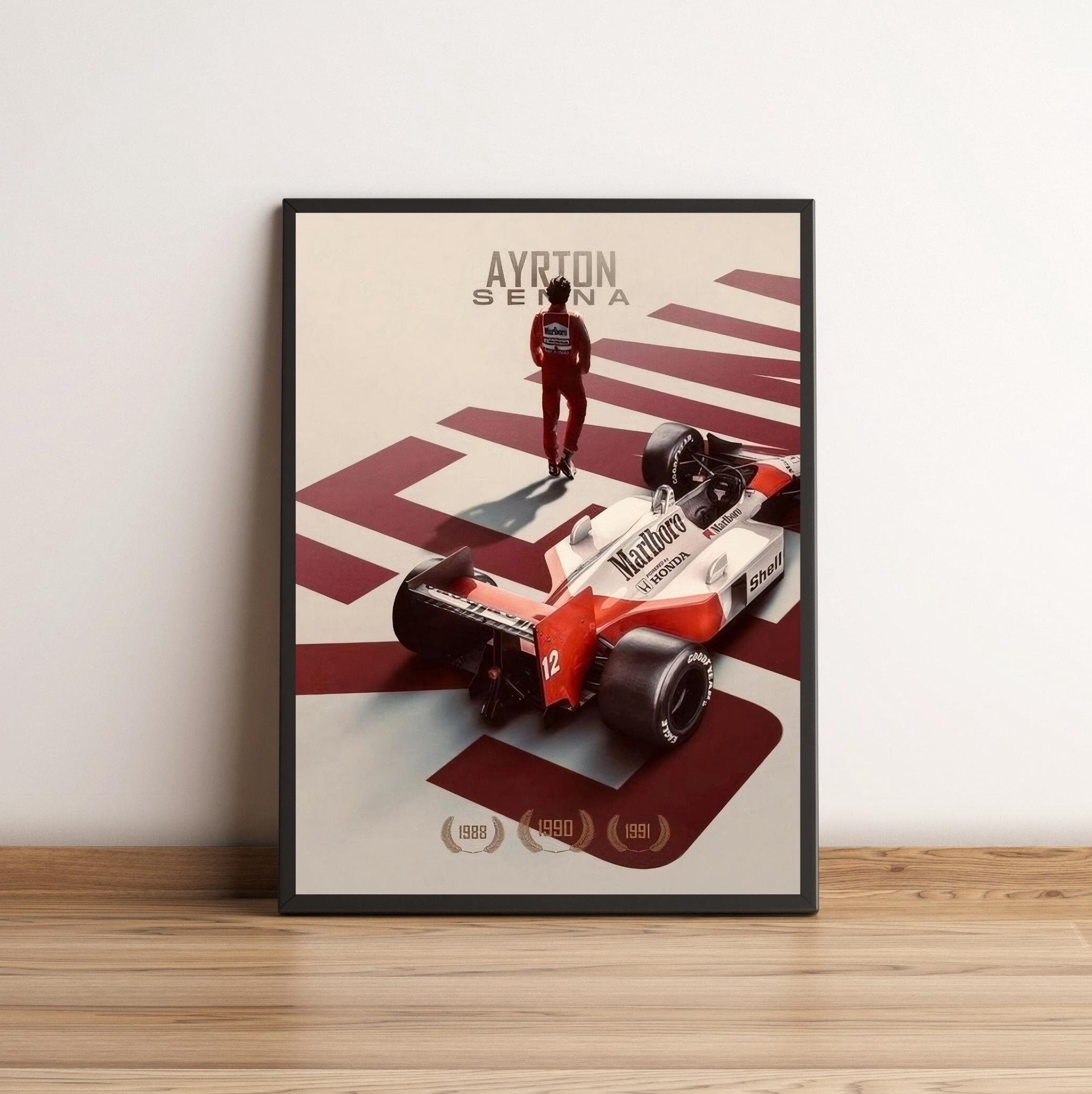 POSTER Ayrton Senna Poster, F1 Racing Poster, Print, F1 Wall Decor ...