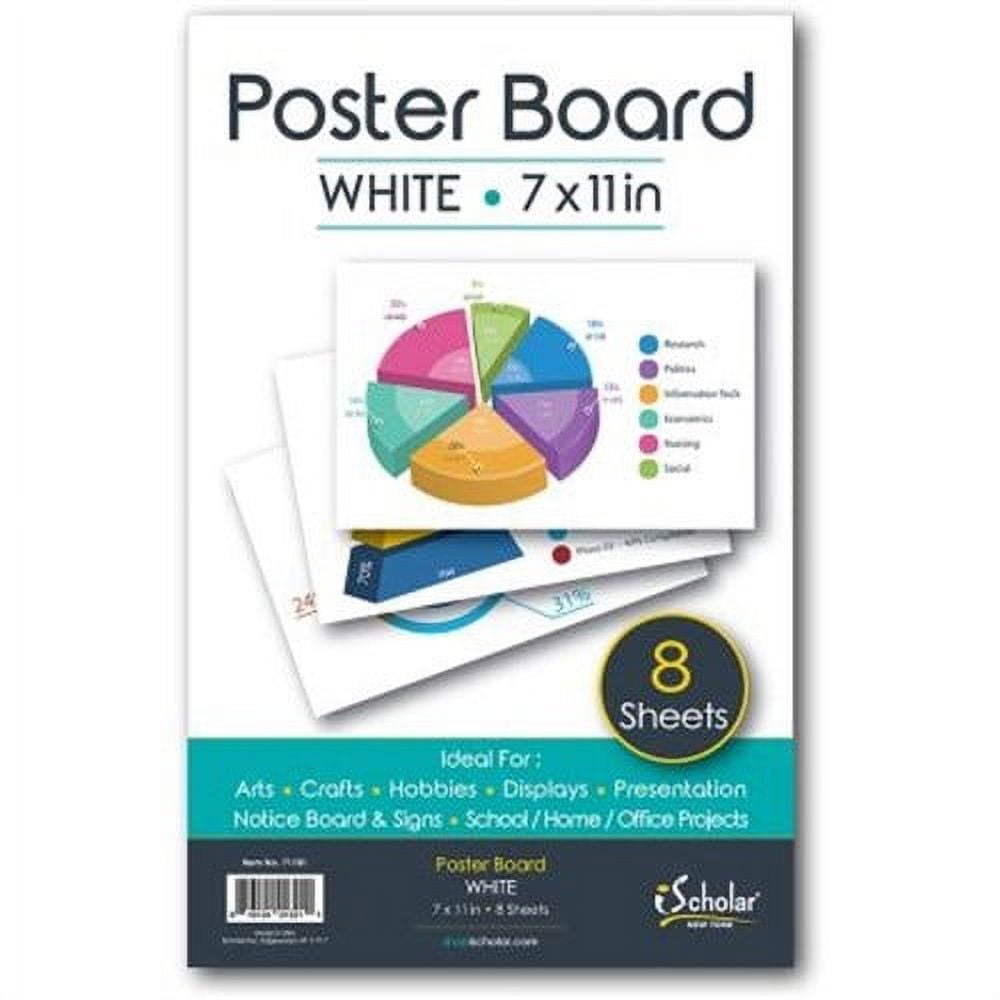 PAPER: WHITE POSTER BOARD 7x11 8CT - Walmart.com