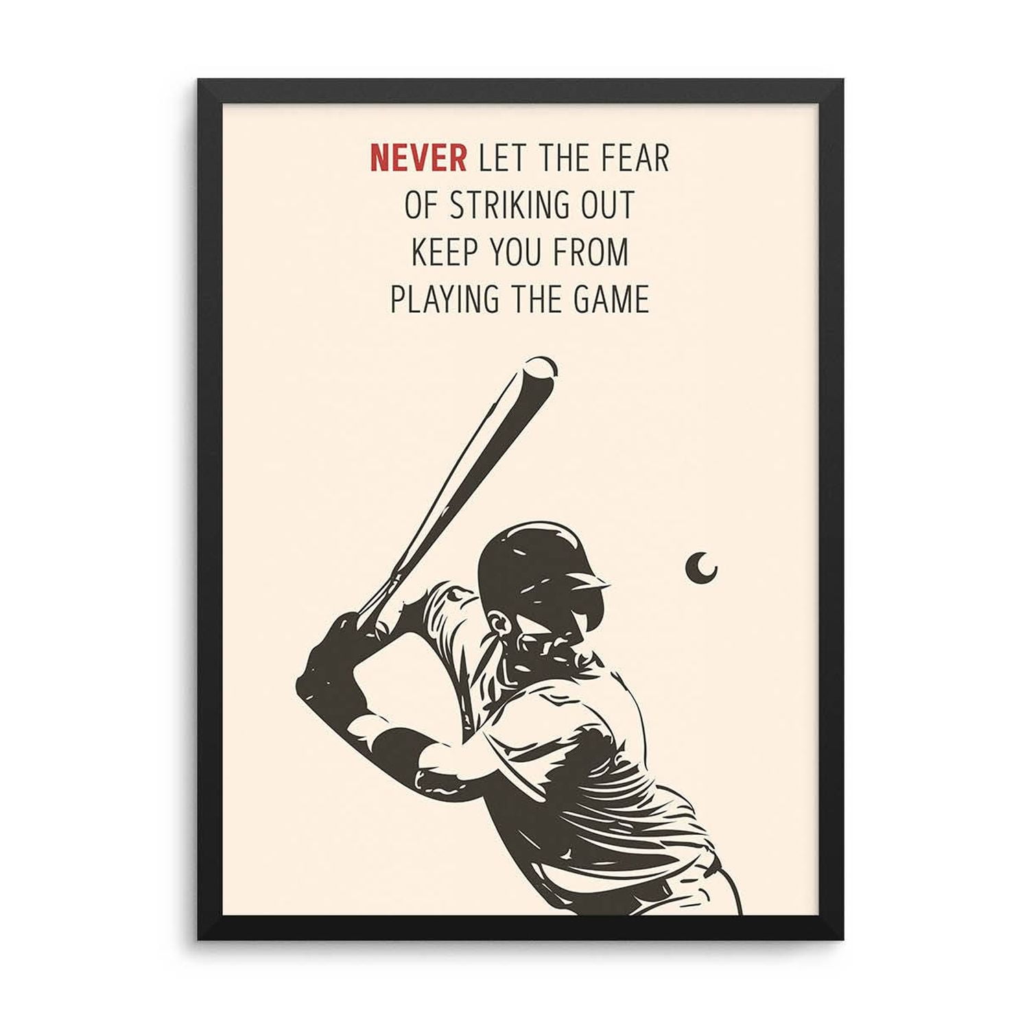 POSTER Babe Ruth Baseball Quote Poster - Never Let The Fear Of Striking ...