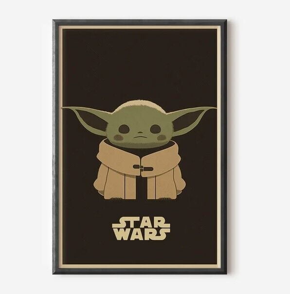 POSTER Baby Yoda Poster Minimalist Grogu Poster Star War-12x18-UNFRAMED ...