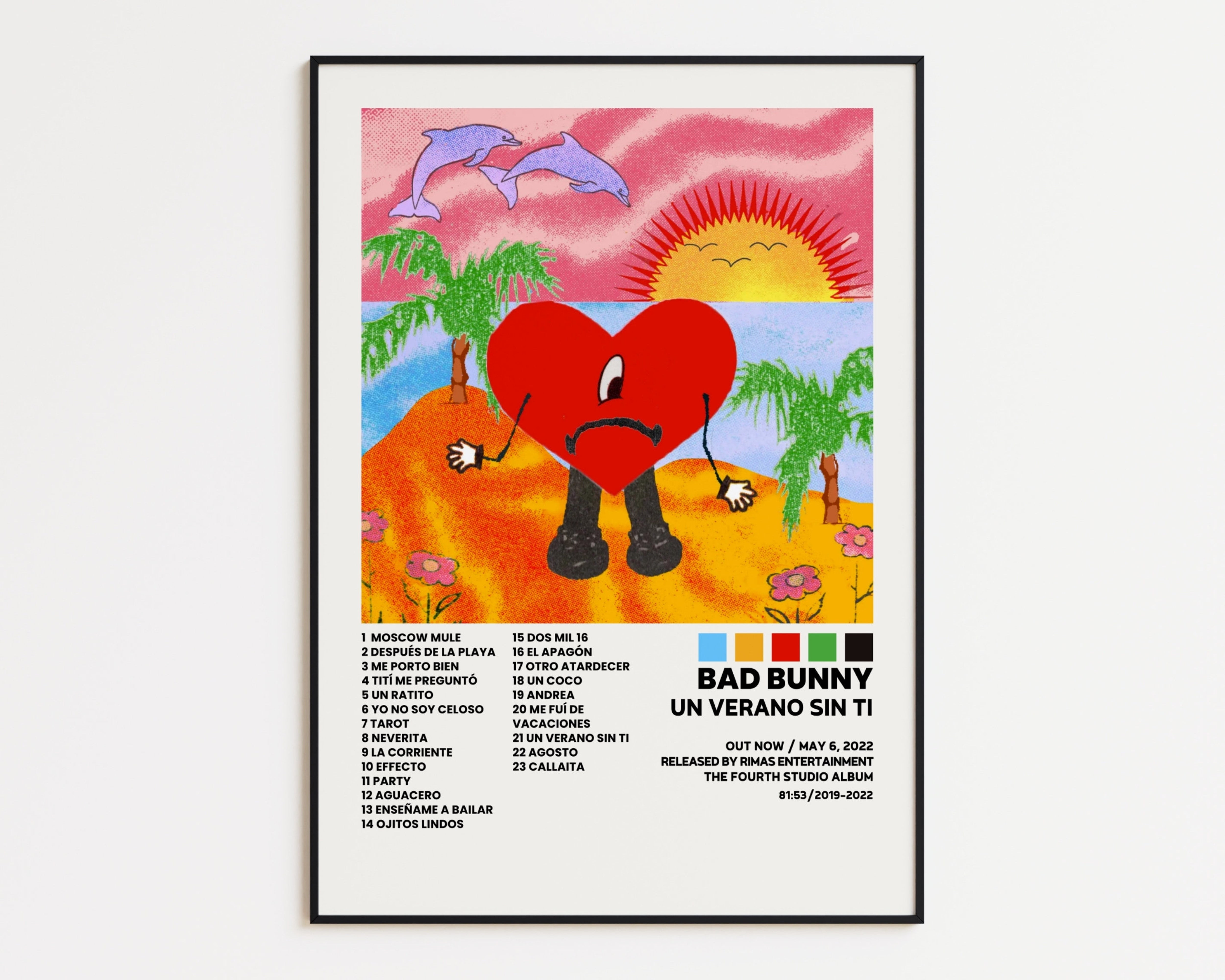 POSTER Bad Bunny Cover Poster, Un Verano Sin Ti, Album Wall Print ...