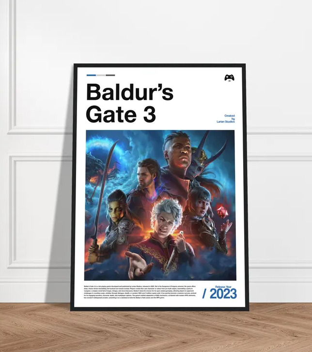 POSTER Baldur's Gate 3 Gaming Poster, Baldur's Gate 3 Print, Gamer Wall ...