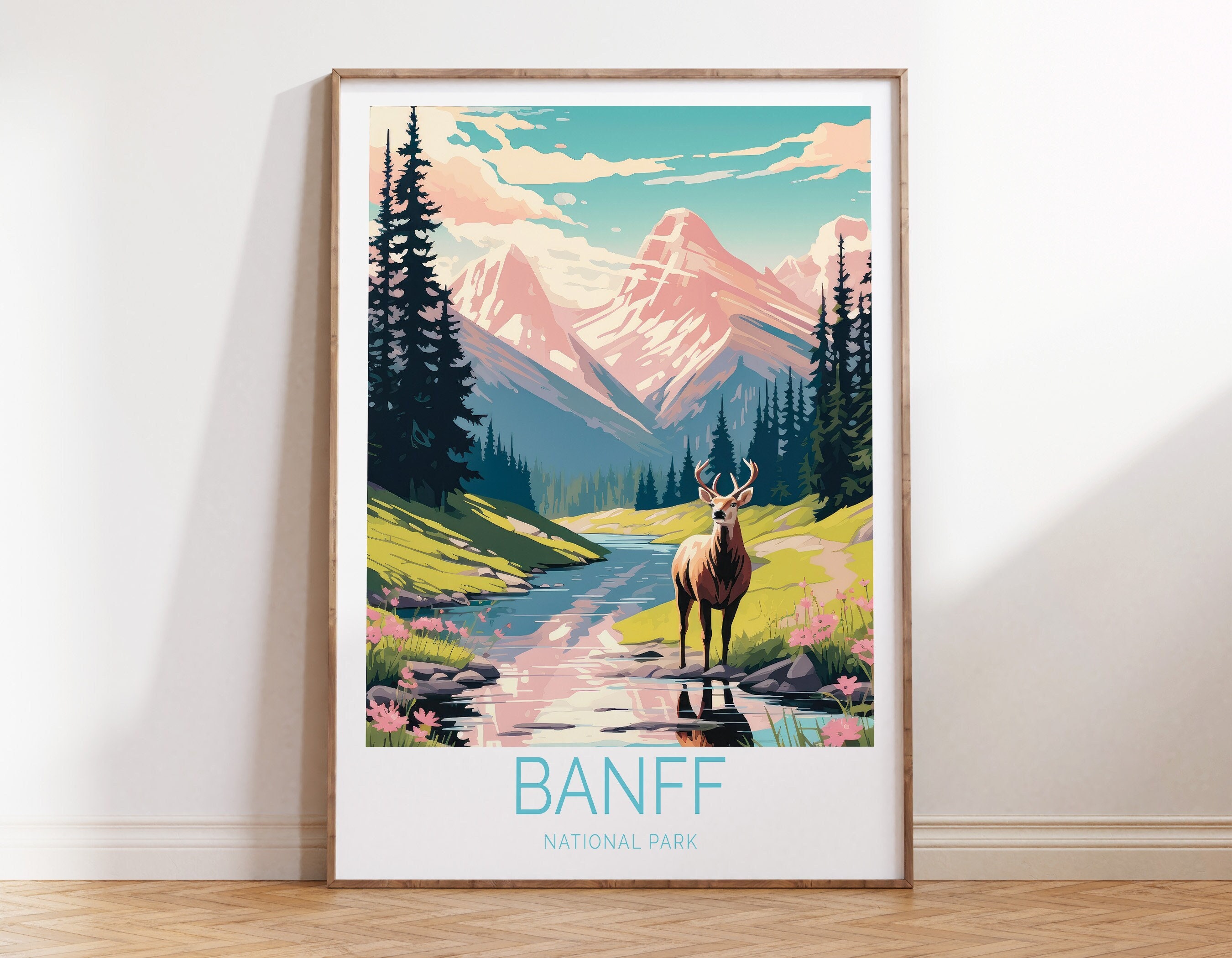 POSTER Banff National Park Travel Poster, Banff Canada Poster, Banff National Park Travel Wall ...