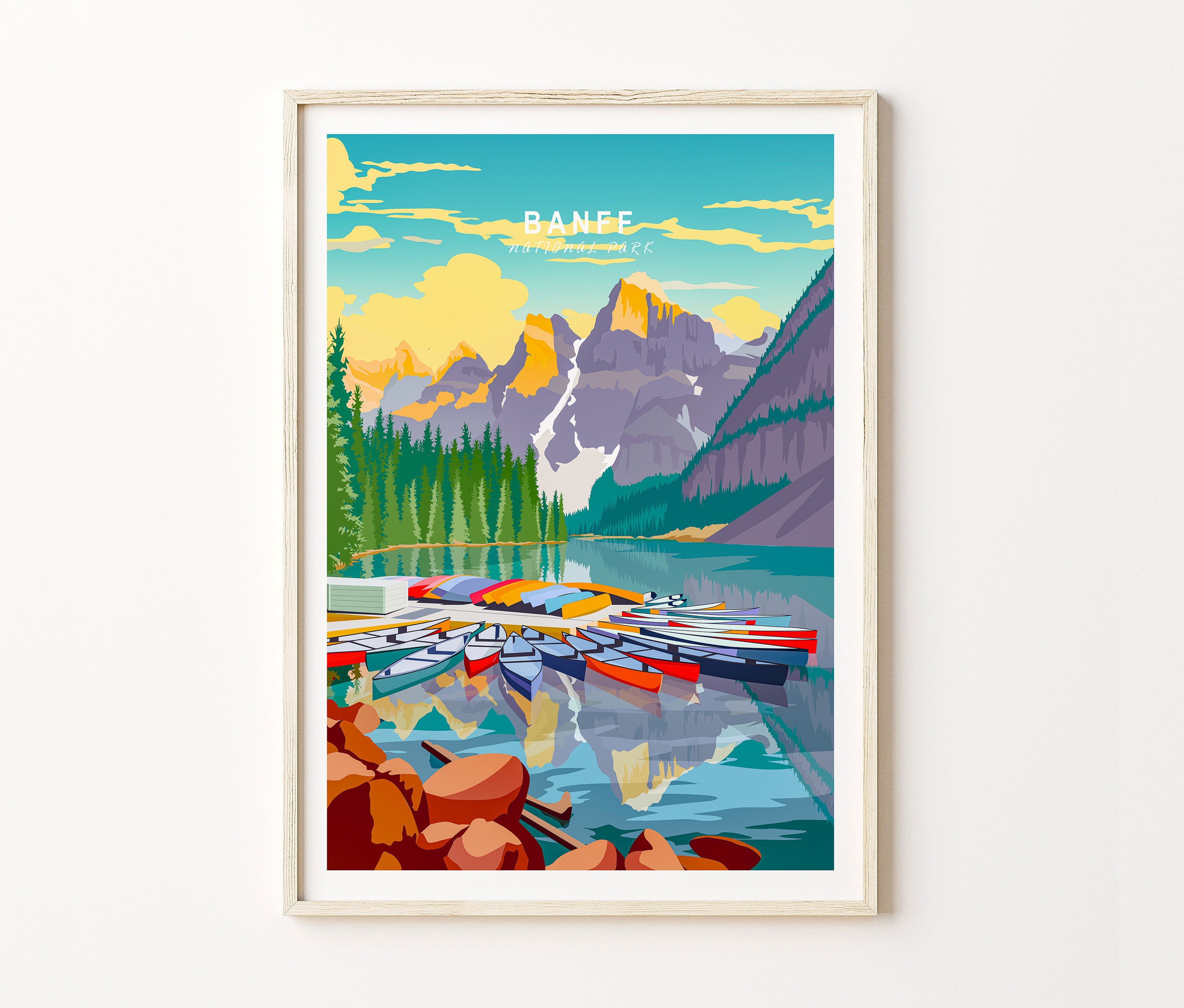 POSTER Banff National Park Travel Poster, Banff Poster, National Parks ...