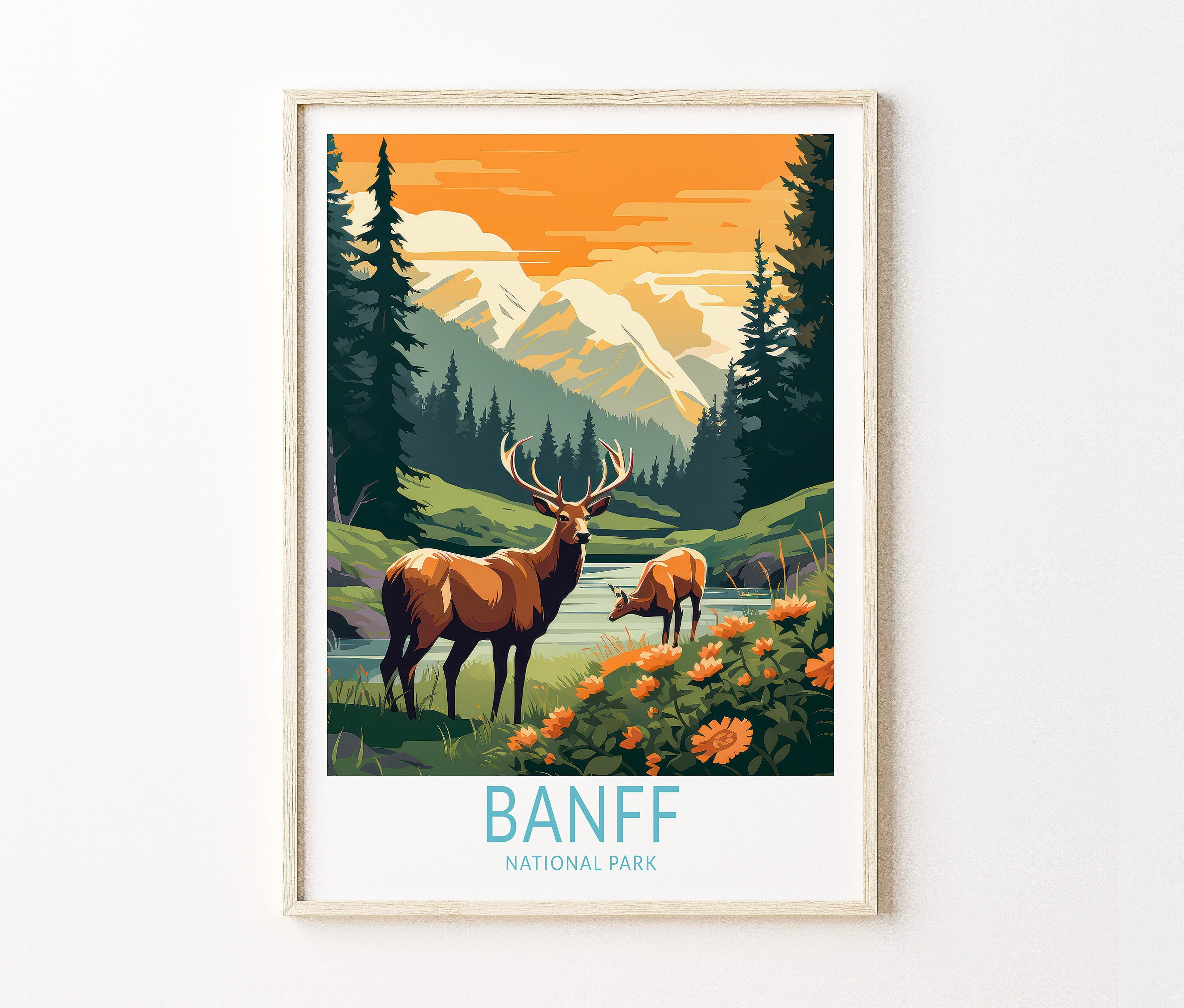 POSTER Banff National Park Travel Poster, Banff Poster, National Parks ...