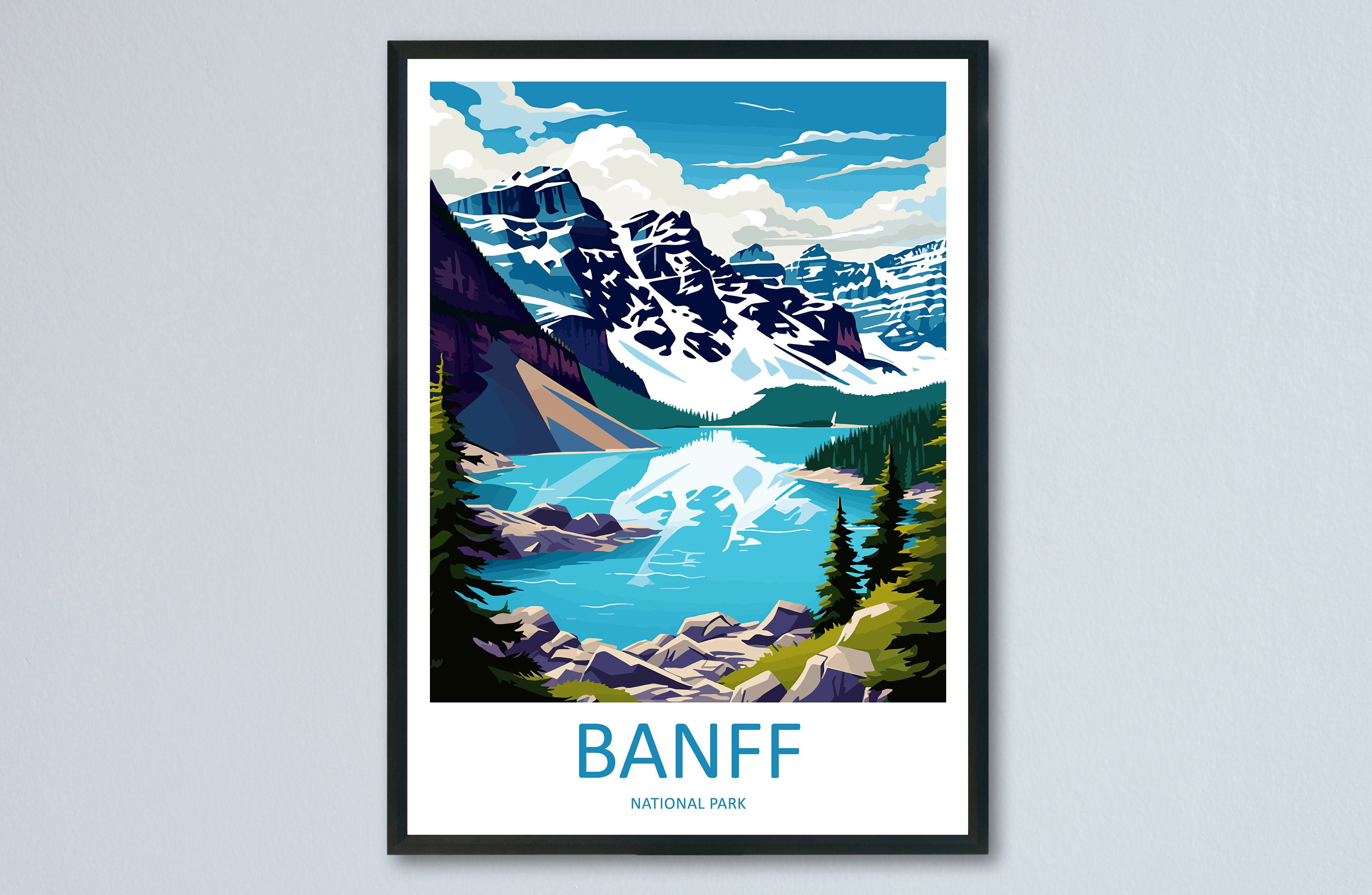 POSTER Banff National Park Travel Print Wall Art Banff Wall Hanging Home Décor Banff Gift Art ...