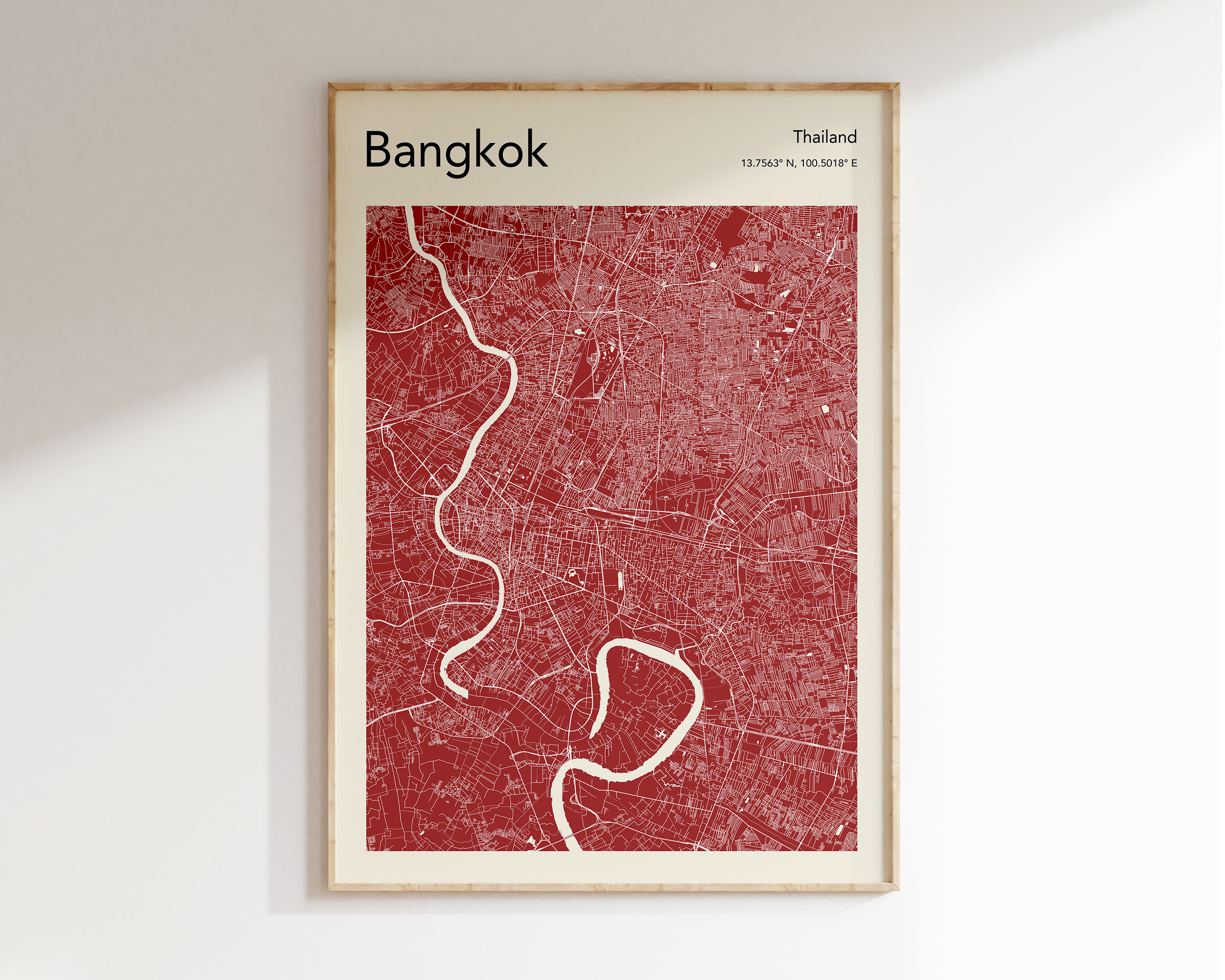 POSTER Bangkok Map Print, , Bangkok Map Poster, Colour Bangkok Map Wall ...