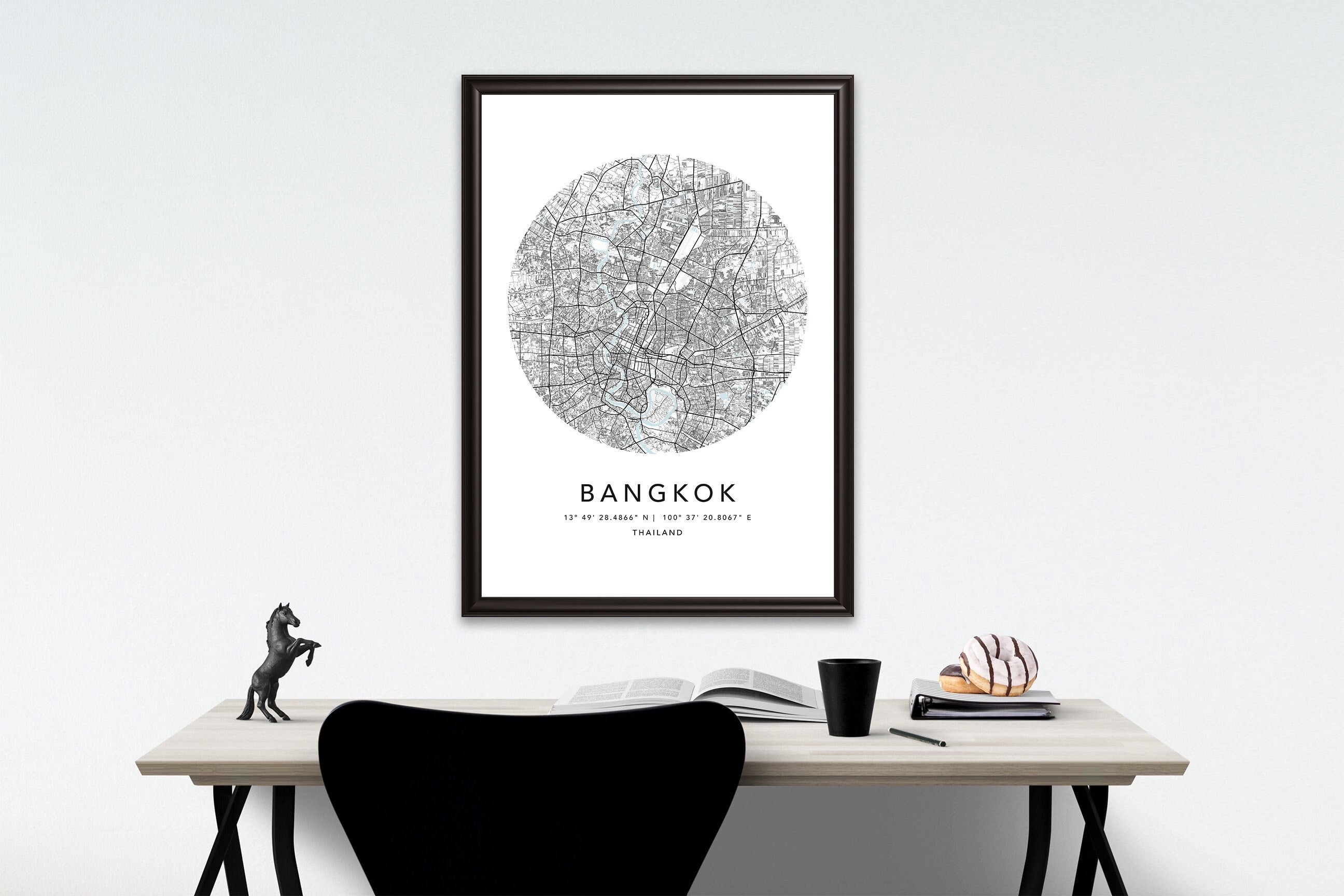 POSTER Bangkok Map Print Wall Art Poster United States City Map Prints ...