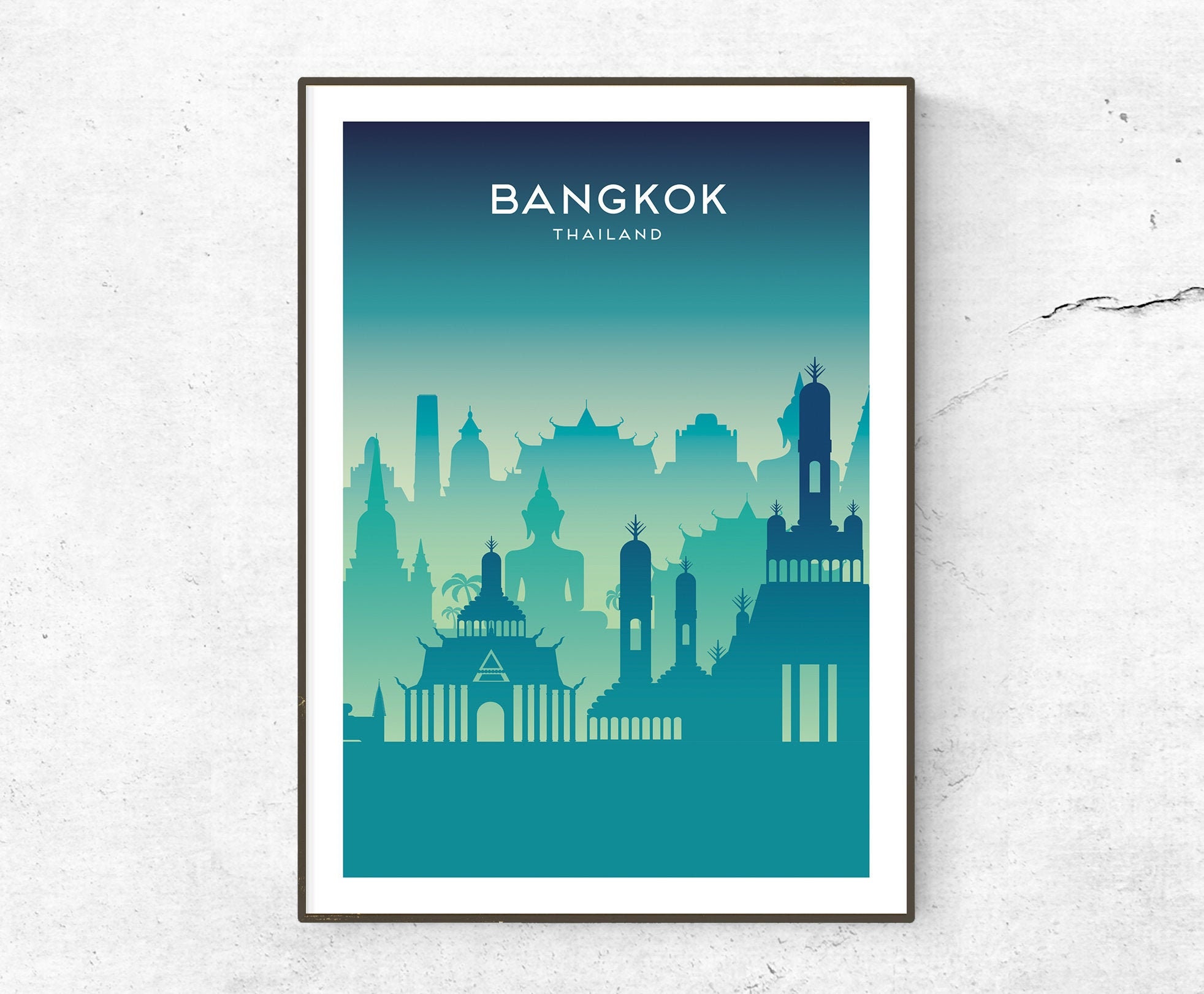 POSTER Bangkok Skyline Poster / Print / Thailand Travel Poster ...