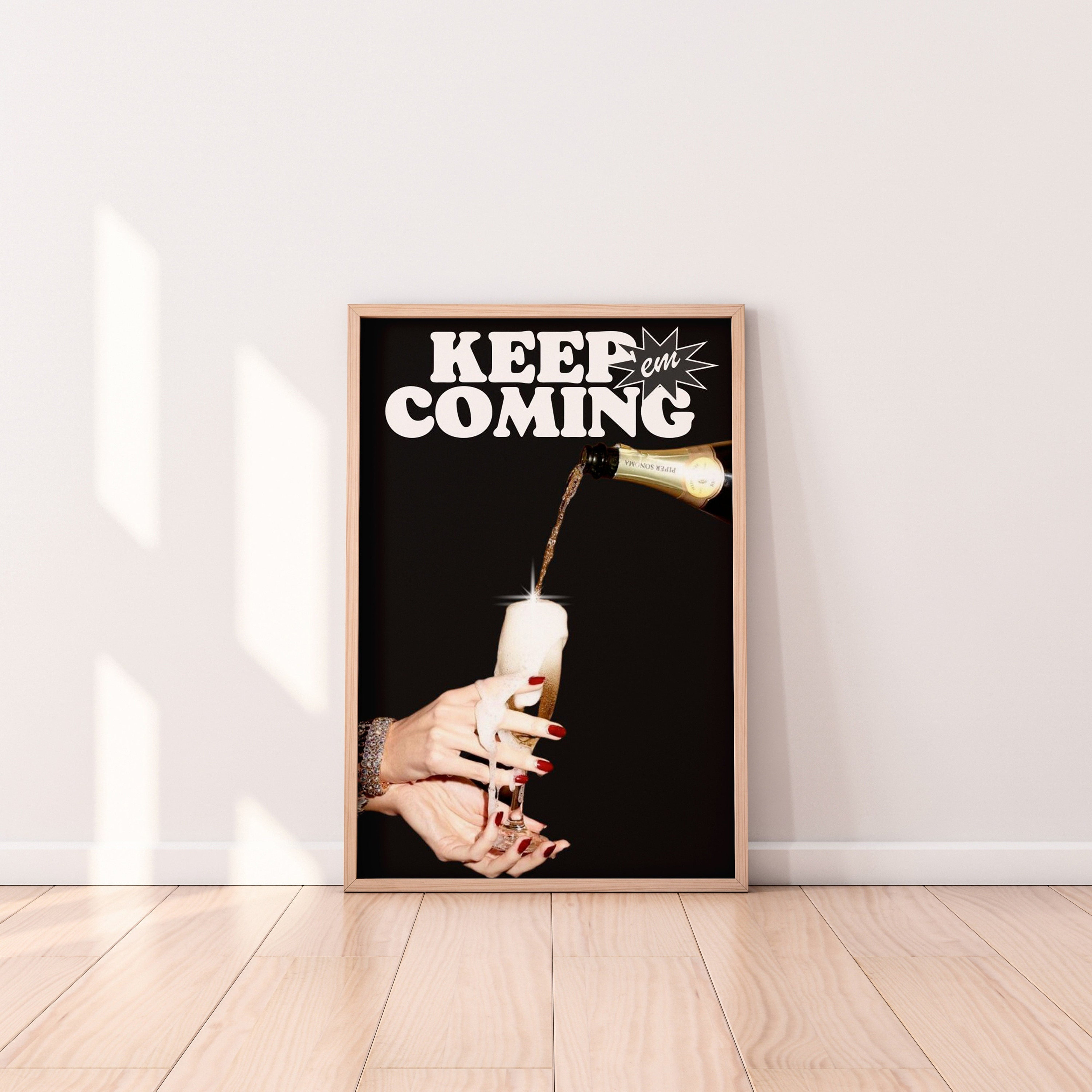 POSTER Bar Cart Wall Art, Champagne Wall Art, Cocktail Poster, Trendy ...