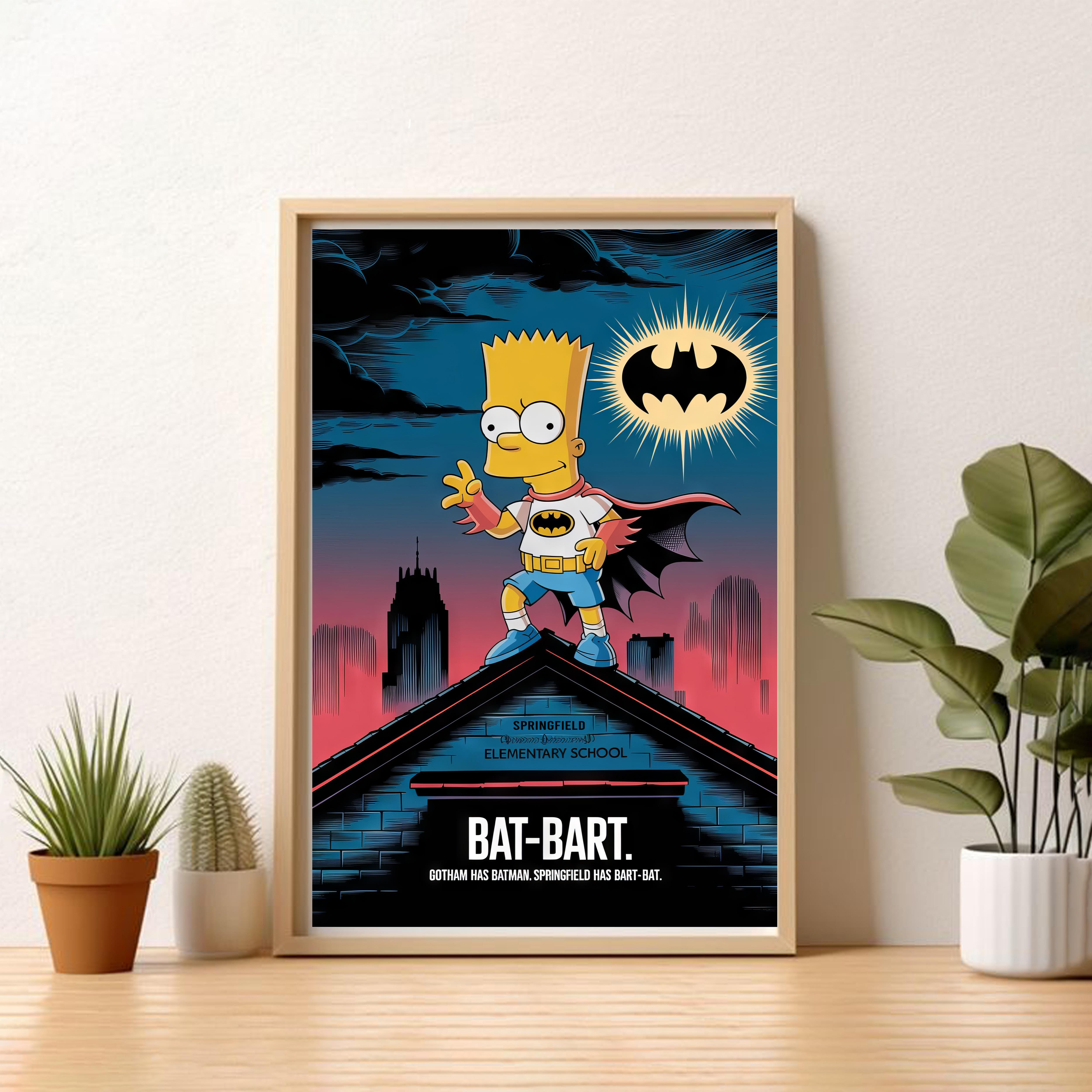 POSTER Bat-Bart Poster - Bart Simpson as Batman, DC-Inspired Design ...