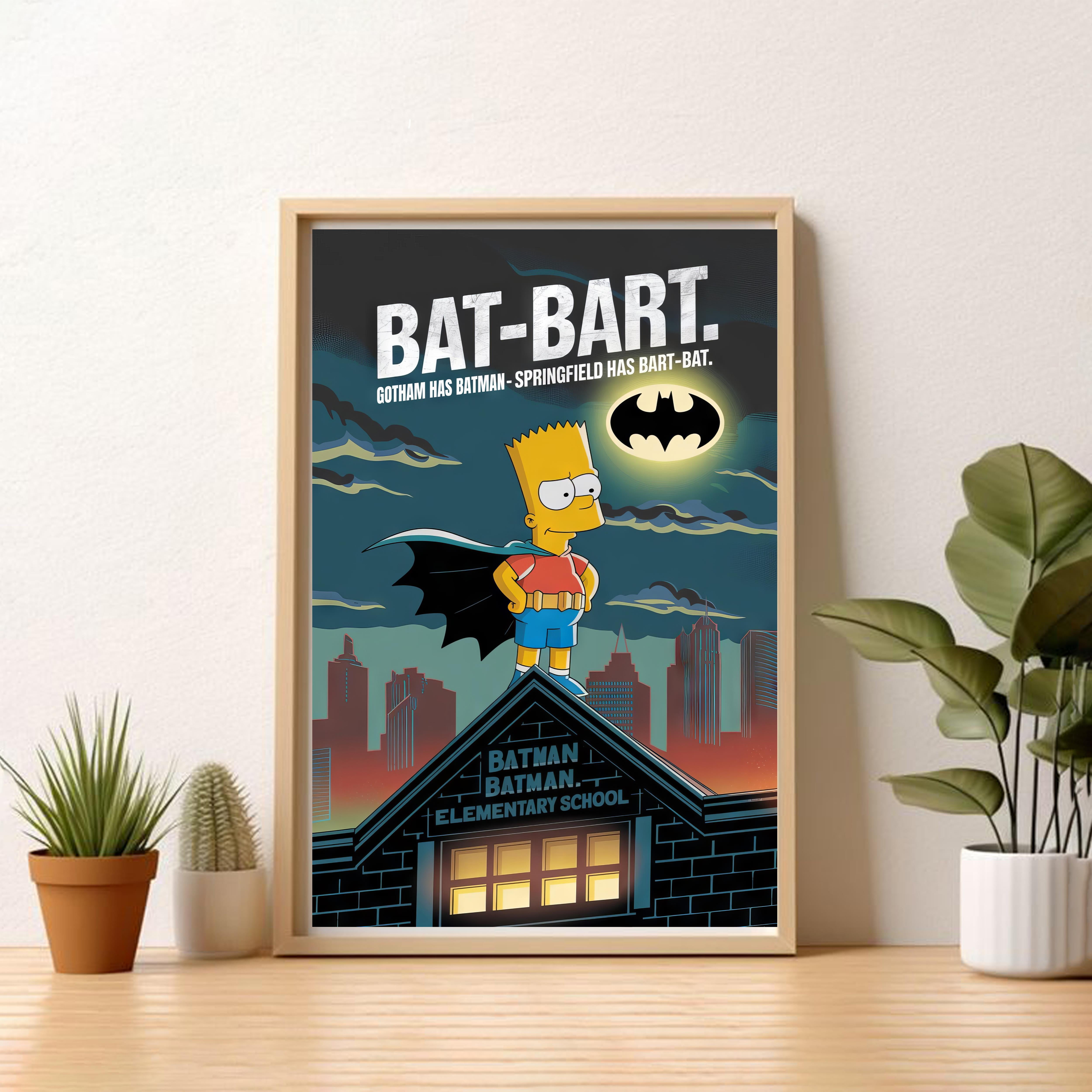 POSTER Bat-Bart Poster - Bart Simpson as Batman, DC-Inspired Design ...