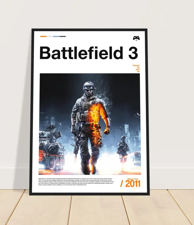 POSTER Battlefield 3 Gaming Poster, BF3 Gaming Poster, Battlefield 3 ...