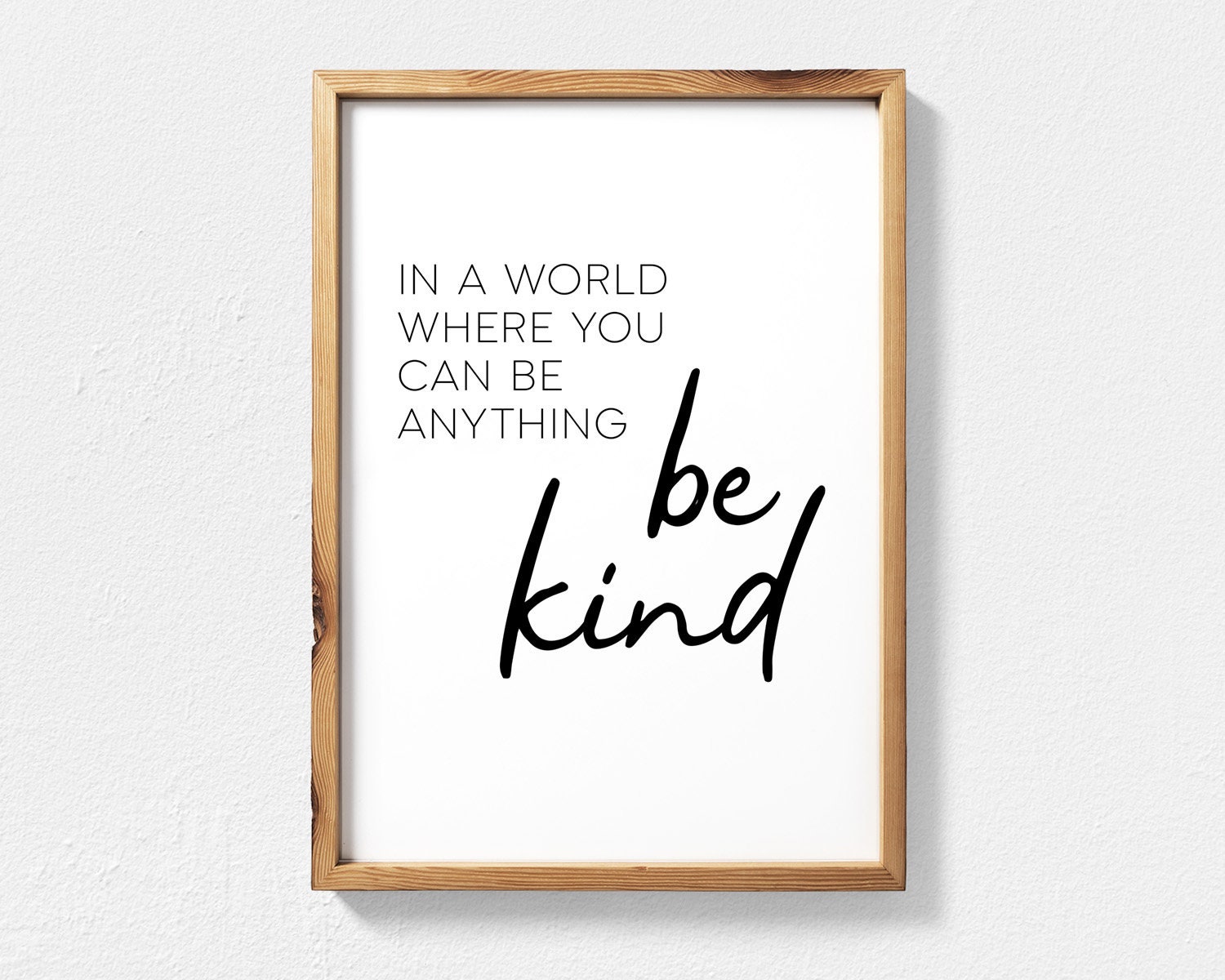POSTER Be Kind Inspirational Quote Wall Art, Positive Inspiration ...
