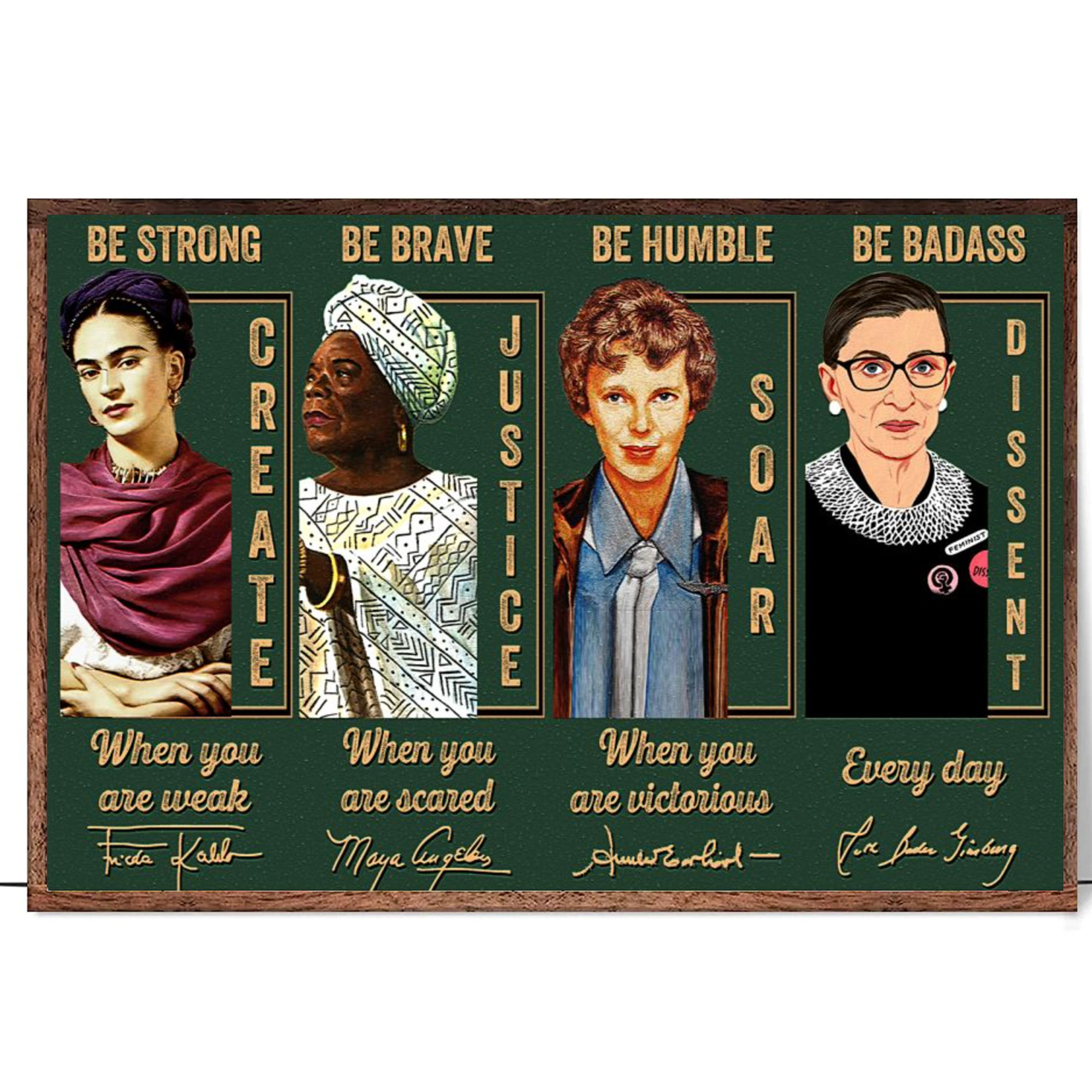 POSTER Be Strong Be Brave Poster - Black Women in History, Maya Angelou, Frida Kahlo, Amelia ...