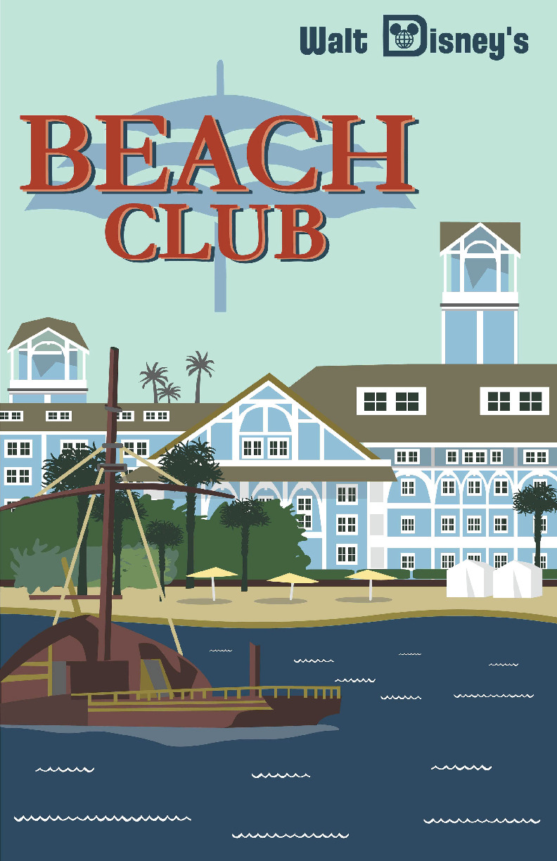 POSTER Beach Club DVC Vacation Club Walt Disney World Poster-16x24 ...