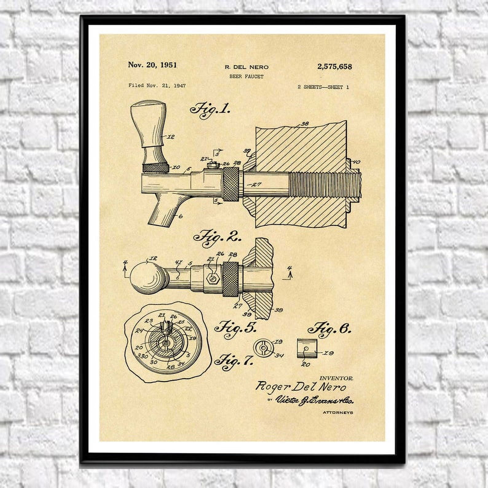 POSTER Beer Tap Patent Poster Beer Tap Poster Beer Poster Beer Decor ...