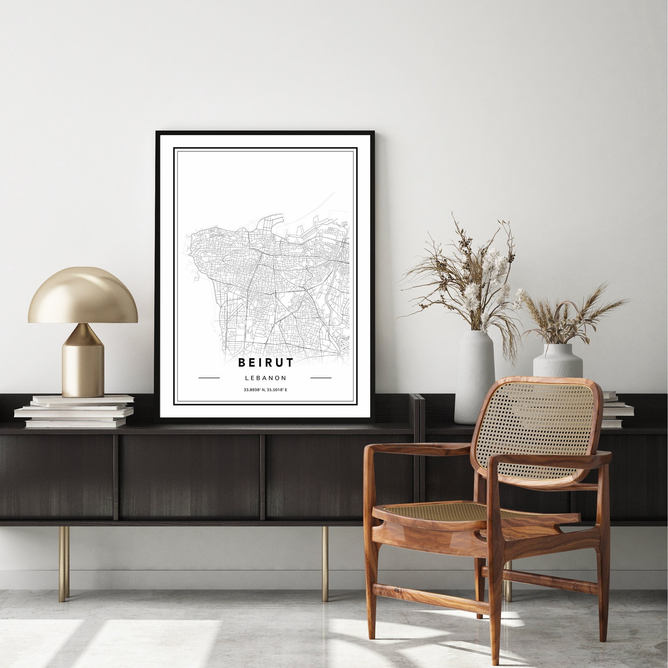 POSTER Beirut City Map Print, Beirut Map Poster, Beirut Lebanon Map ...
