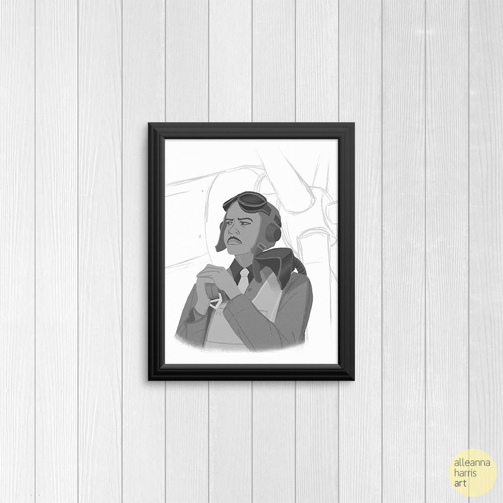 POSTER Benjamin O. Davis, Jr. Illustration / Tuskegee Airmen Art Print ...