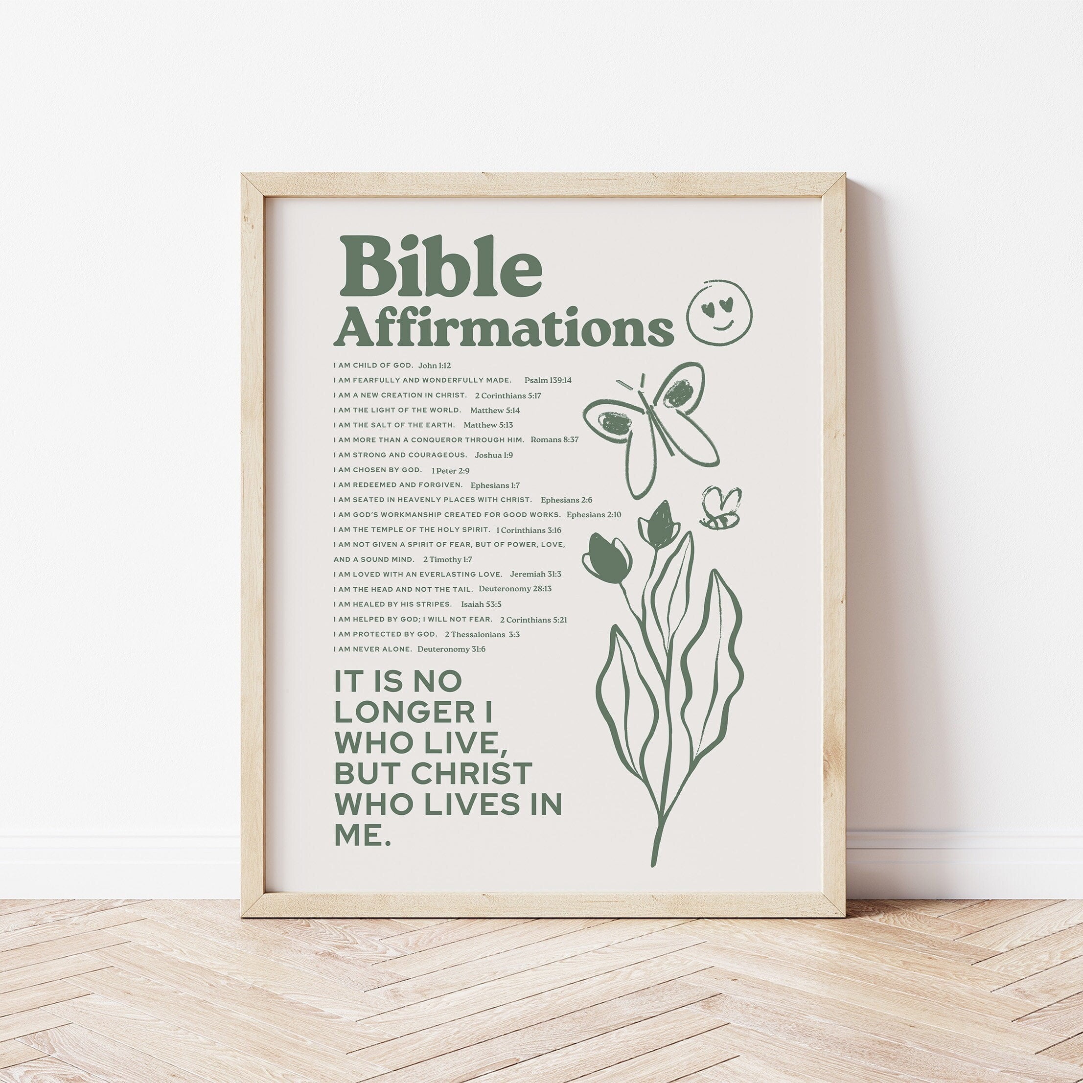 Poster Bible Affirmations Poster for Christian Girl Room Decor for ...