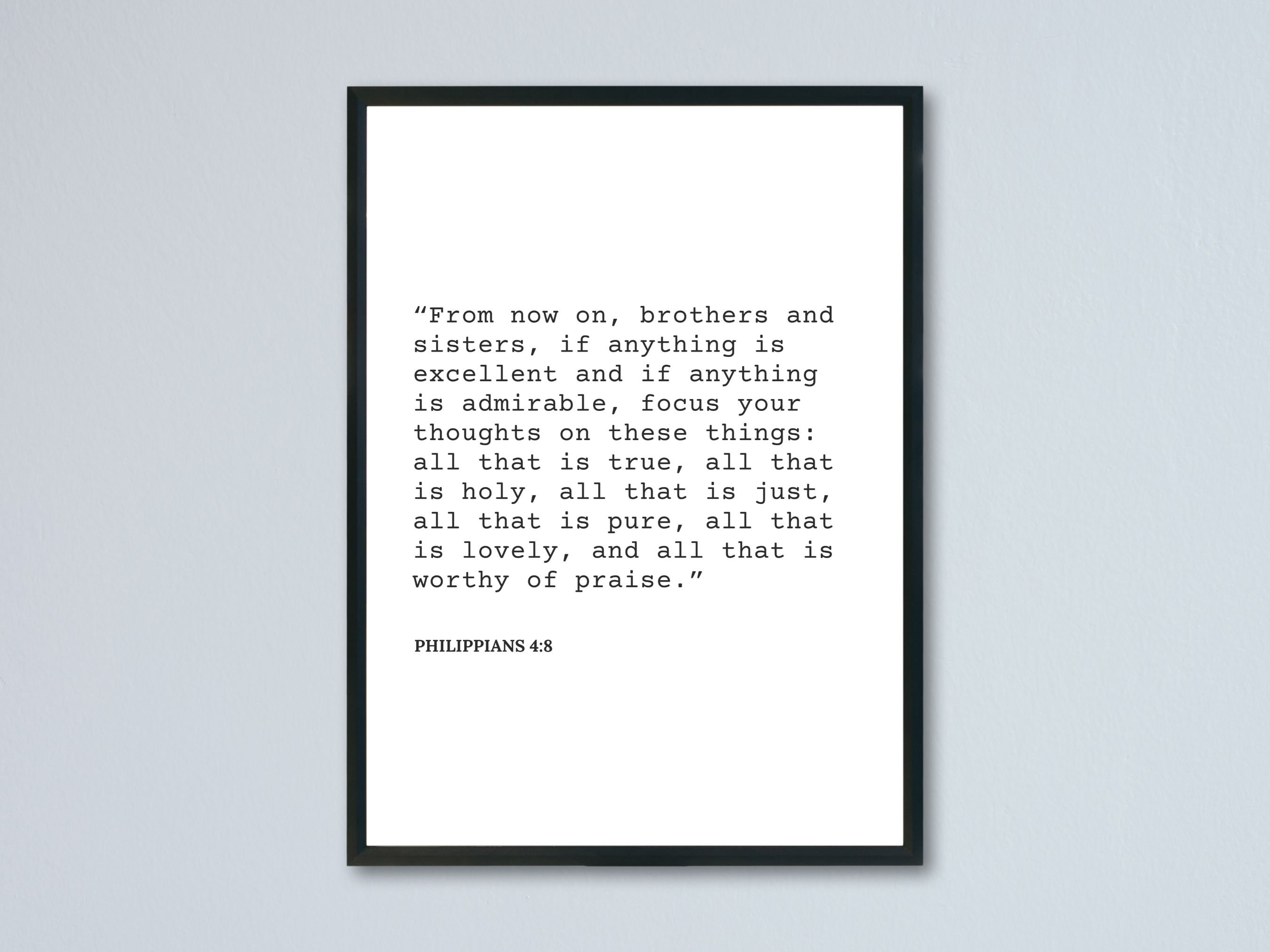 POSTER Bible Verse, Philippians 4:8, Wall Art, Bible Verse Print ...