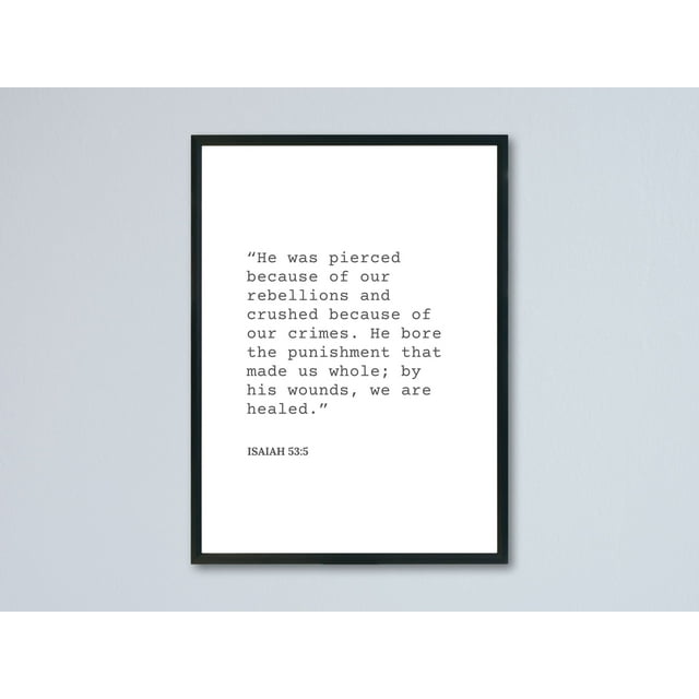 POSTER Bible Verse Wall Art, Isaiah 53:5, Christian Wall Art, Bible ...