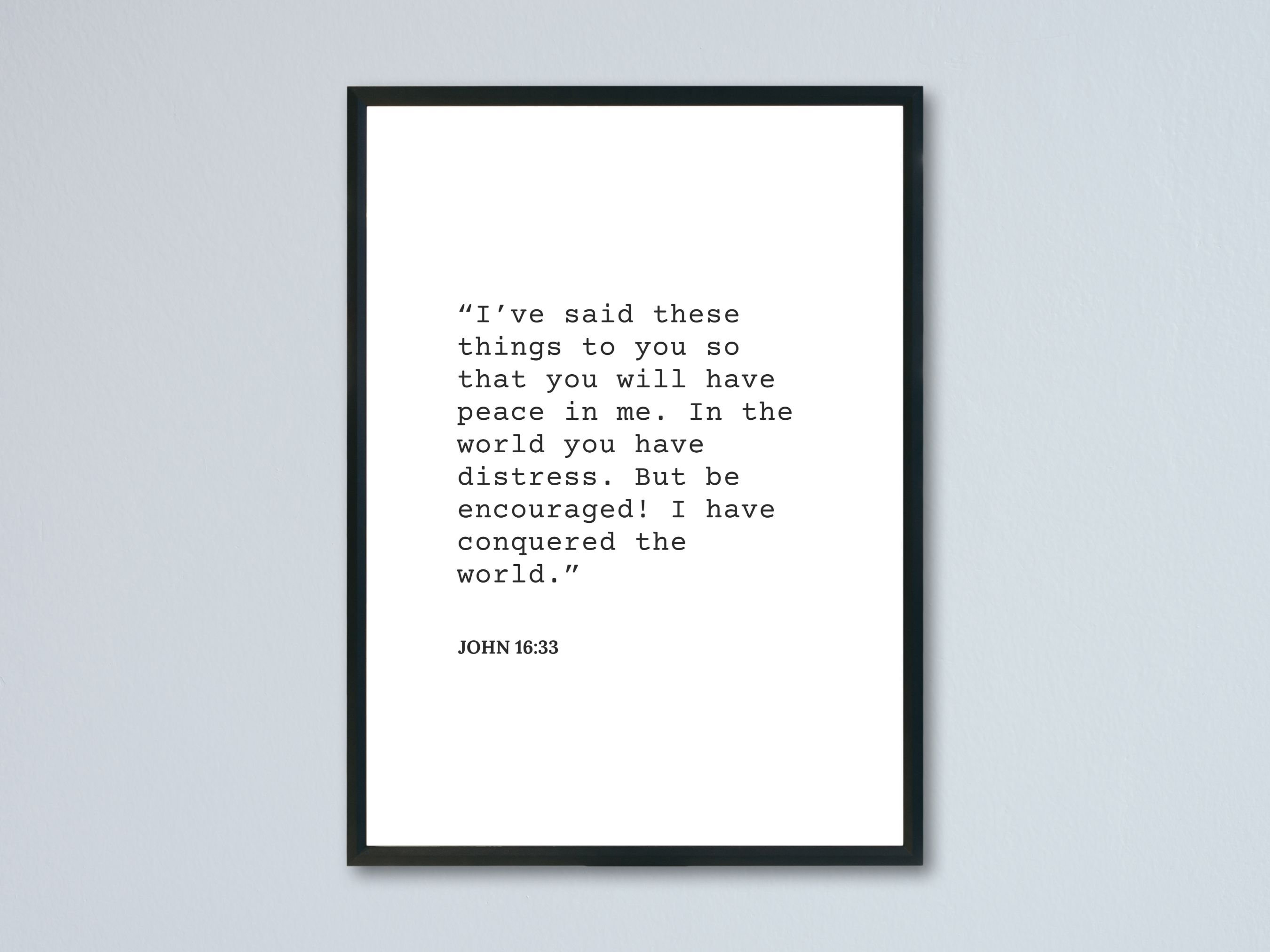 POSTER Bible Verse Wall Art, John 16:33, Christian Wall Art, Bible ...