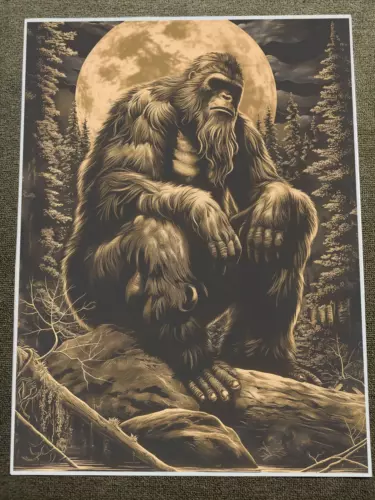 POSTER Bigfoot Cryptid Illustration - Mythical Creature Art Print ...