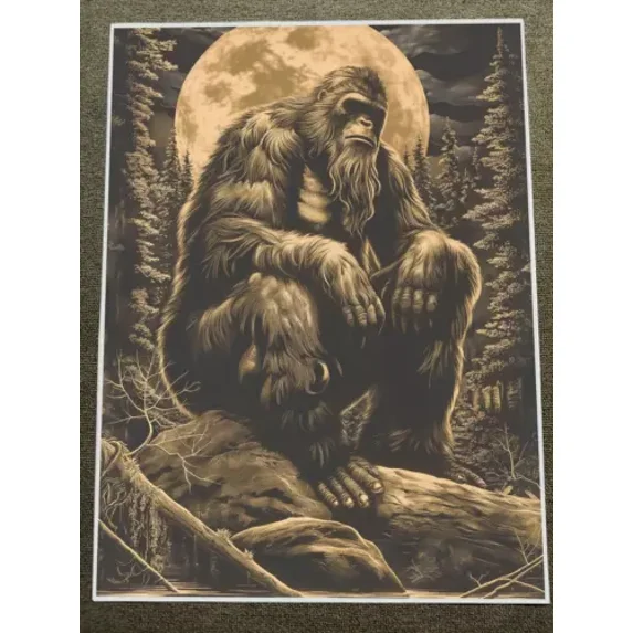 POSTER Bigfoot Cryptid Illustration - Mythical Creature Art Print ...